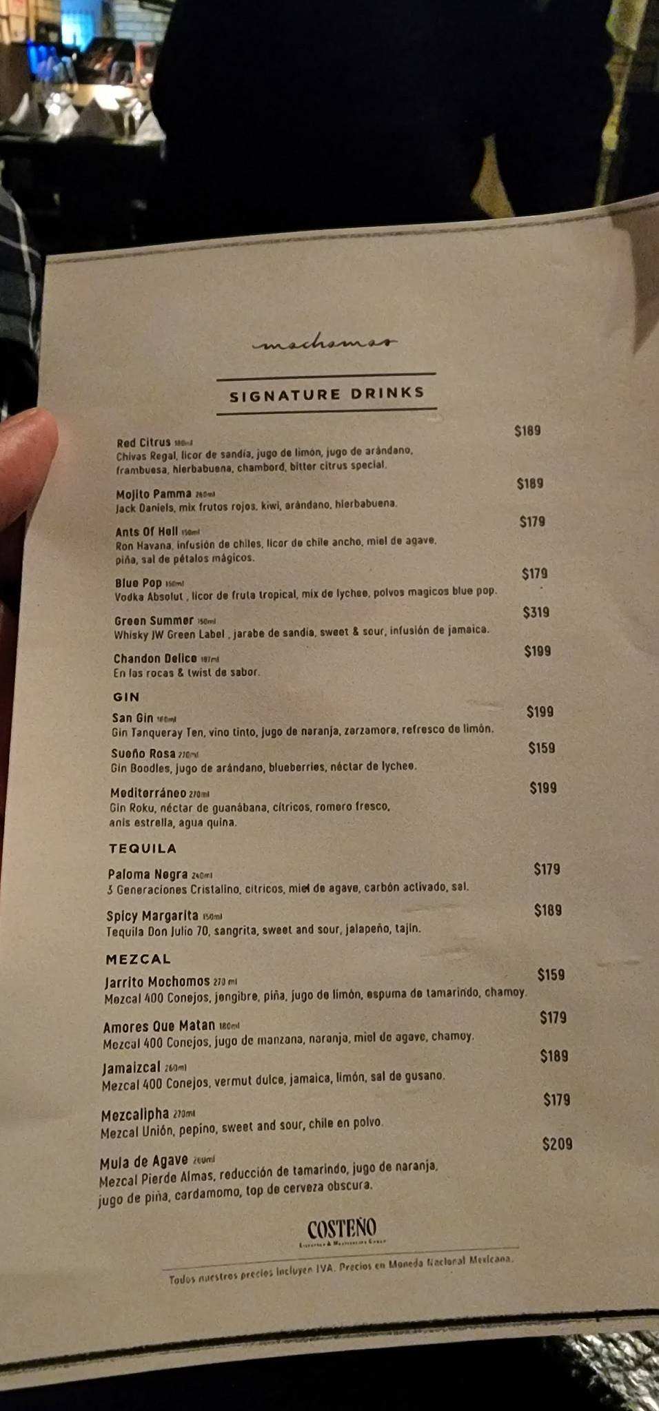 Carta del restaurante Mochomos Monterrey, San Pedro Garza García, Av ...