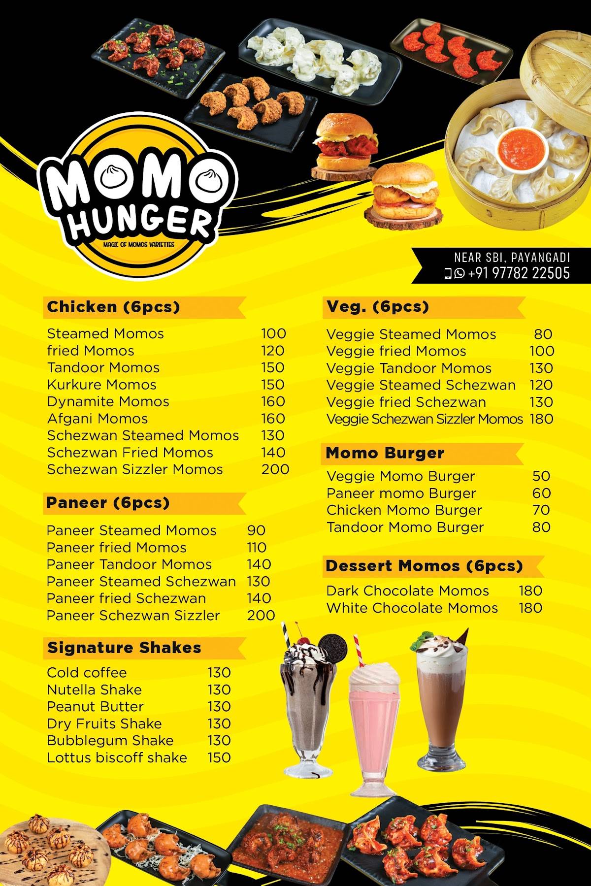 Menu at Momo Hunger, Matool