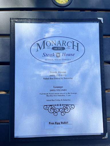 Menu at Monarch Steak House & Lounge restaurant, Renner