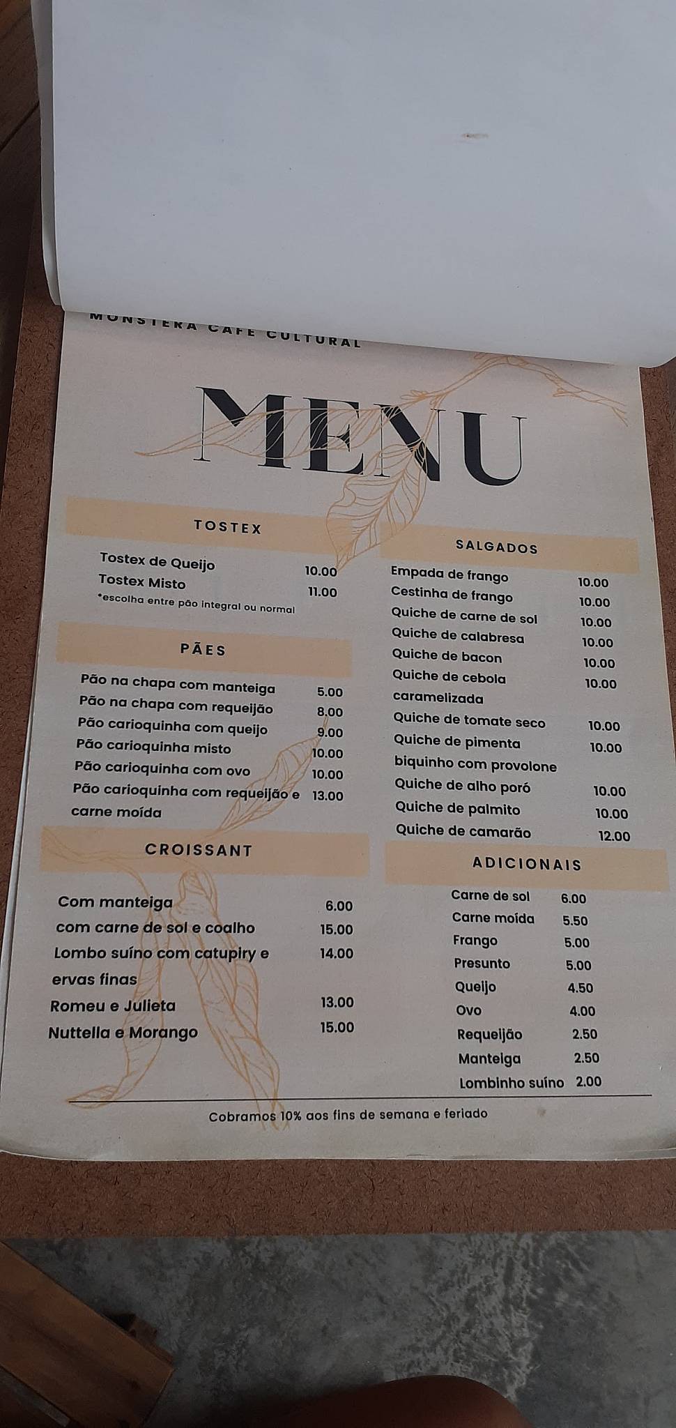 Menu em Monstera Café Cultural, Fortaleza