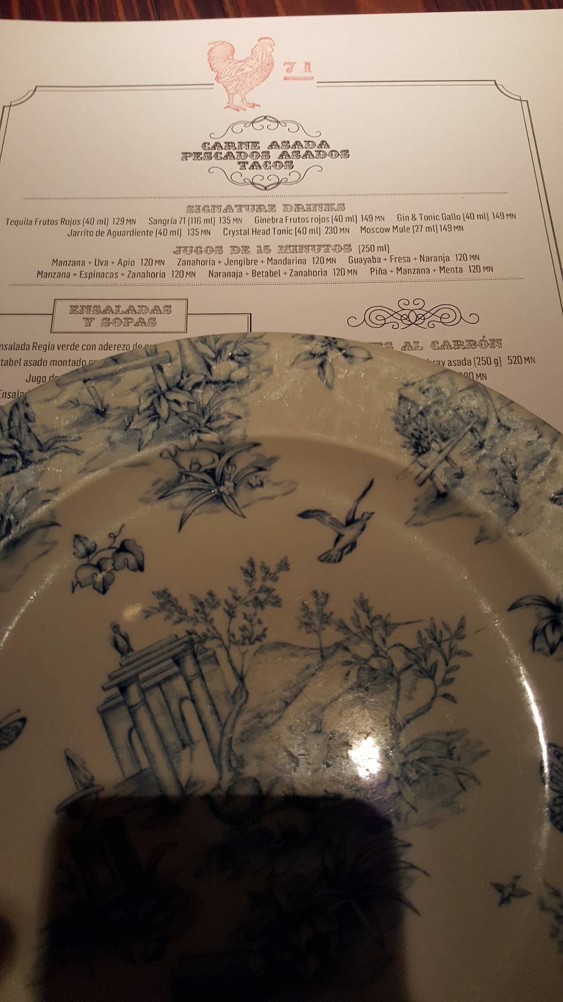 Carta del restaurante Gallo 71, San Pedro Garza García, Av. José ...