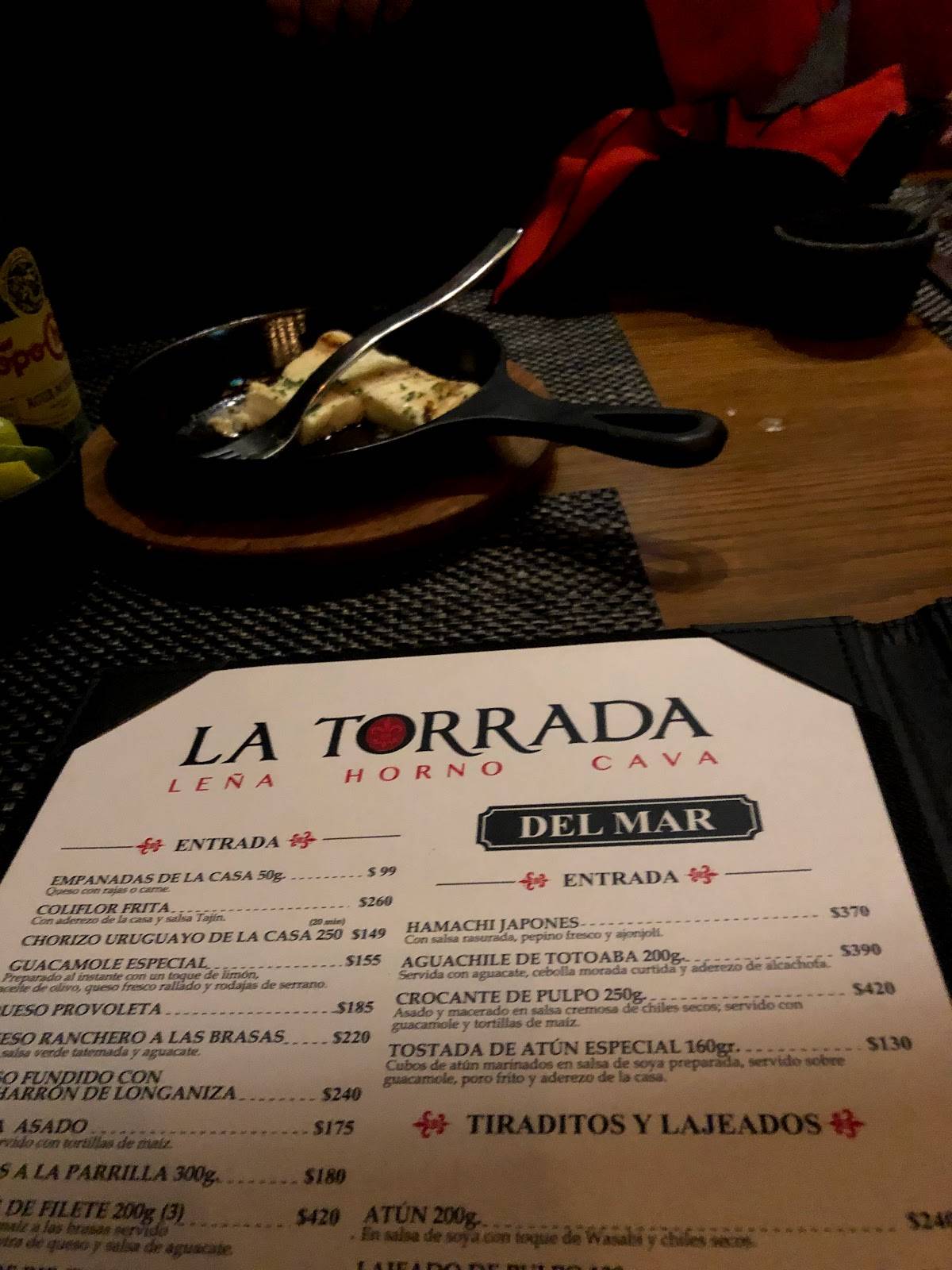 Carta de parrilla La Torrada, Monterrey, 2500 Col. Valle Oriente