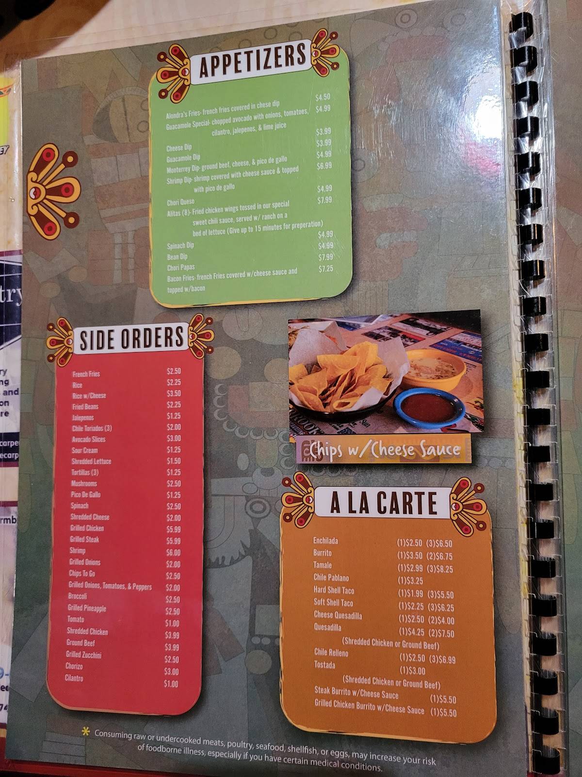 Menu at Monterrey Mexican Restaurant, Greeneville, Tusculum Blvd