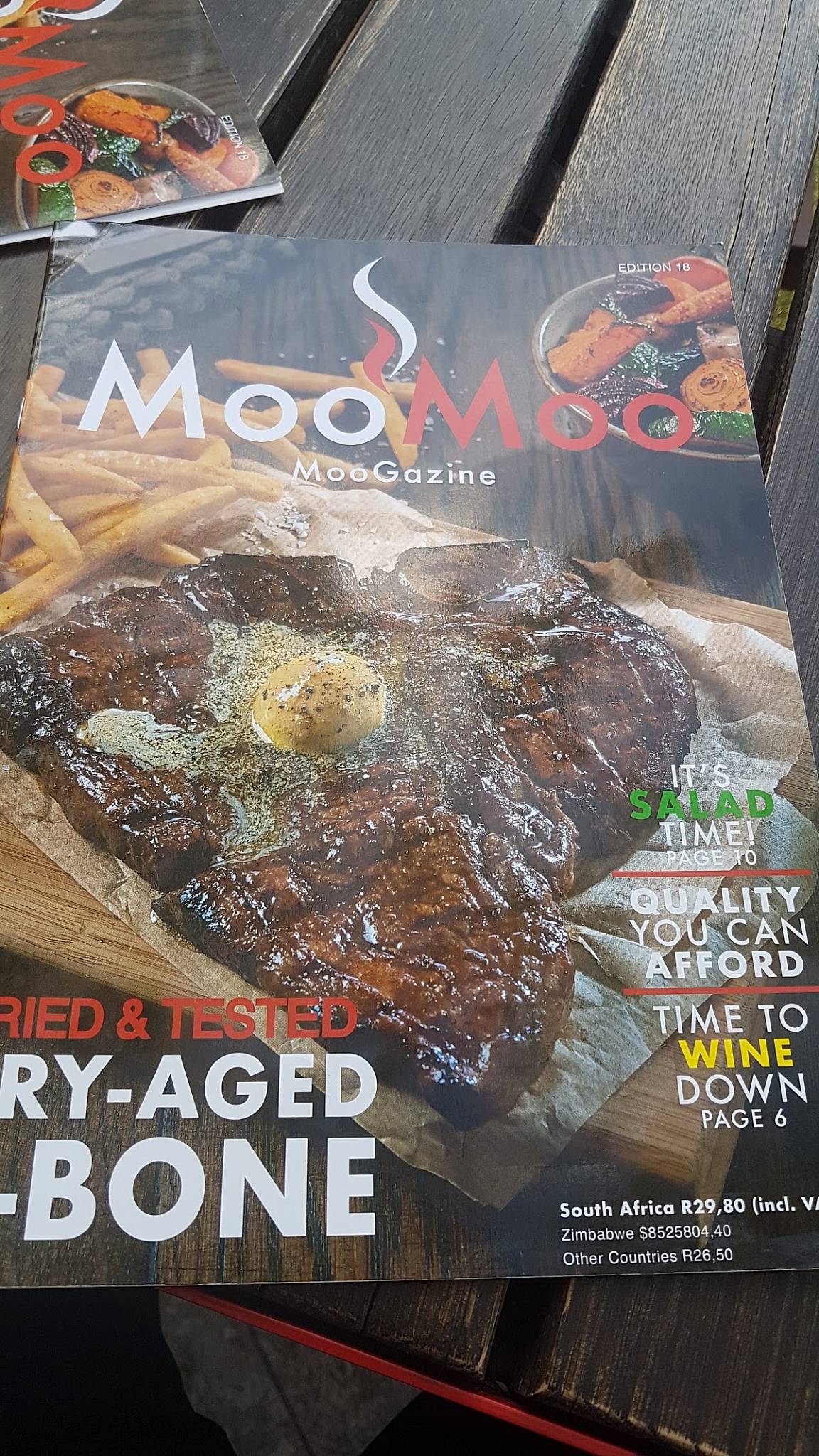Menu at Moo Moo Menlyn Park steakhouse, Pretoria, Cnr Atterbury & Lois ave