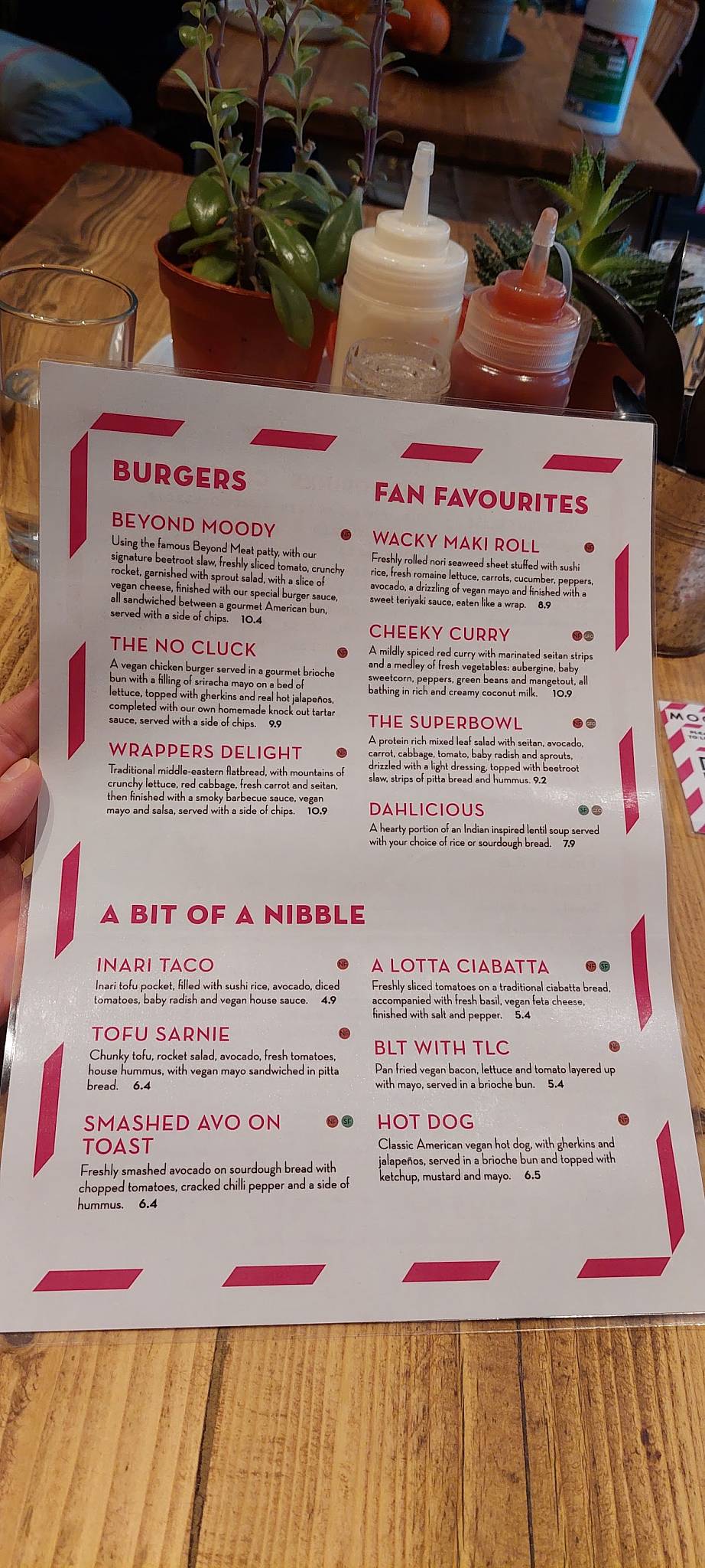 Menu at Mood Cafe, London