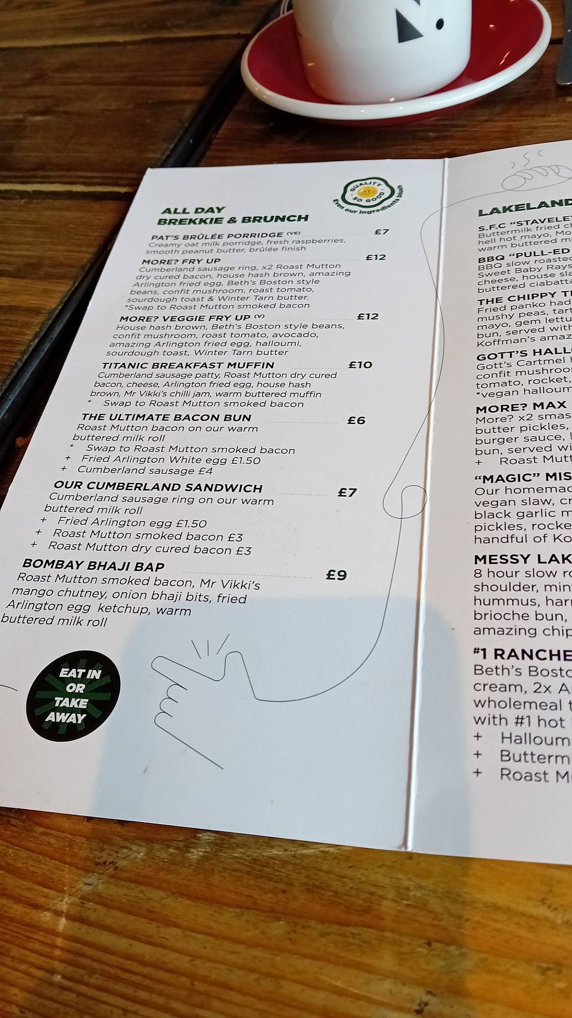 Menu at More? The Artisan bakery, Staveley