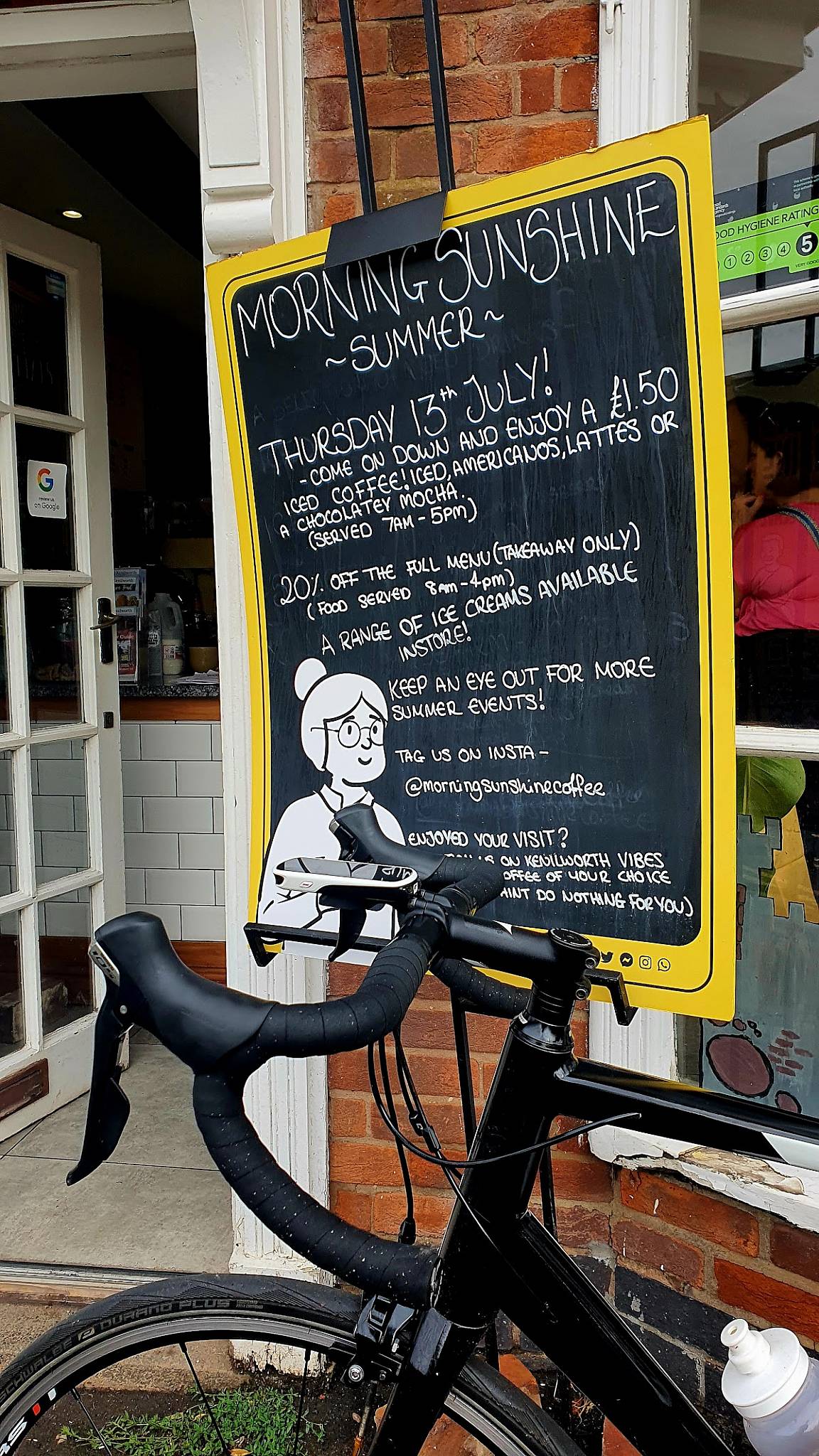 Menu at Morning Sunshine Coffee restaurant, Kenilworth