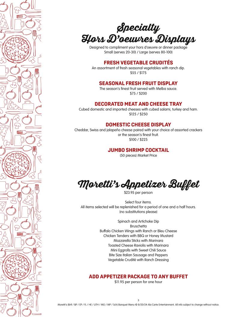 Menu at Moretti's Ristorante & Pizzeria Morton Grove, Morton Grove