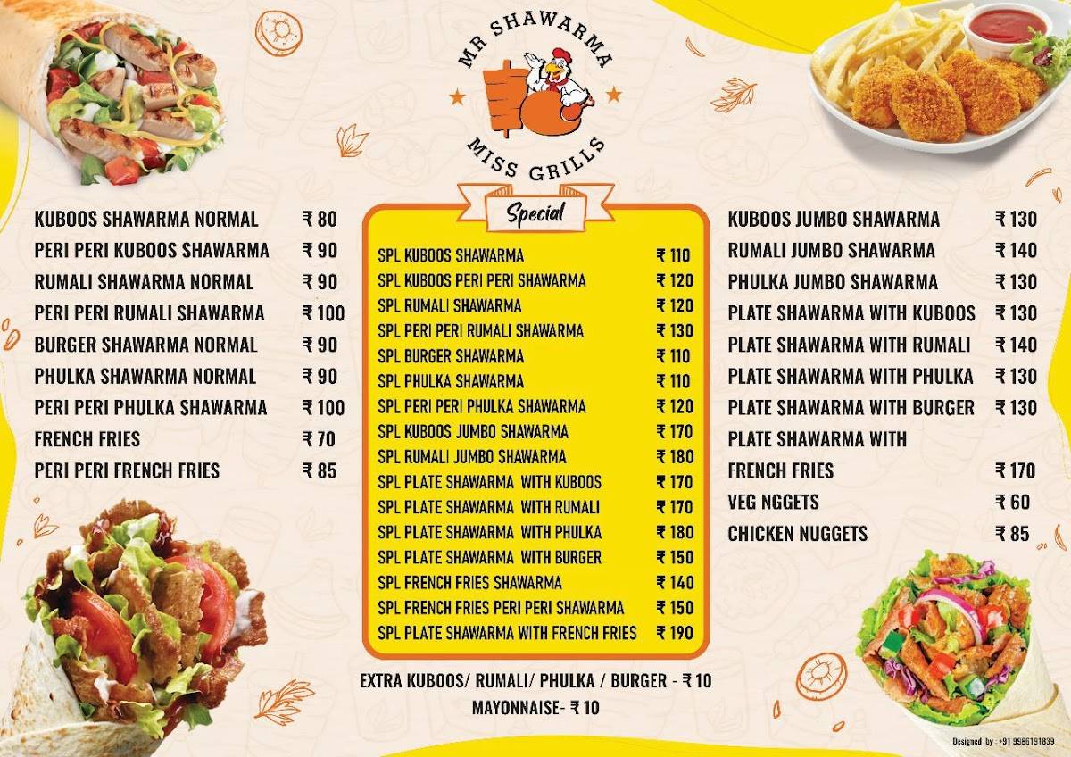 Menu at Mr Shawarma & Miss Grills, Bengaluru, 335