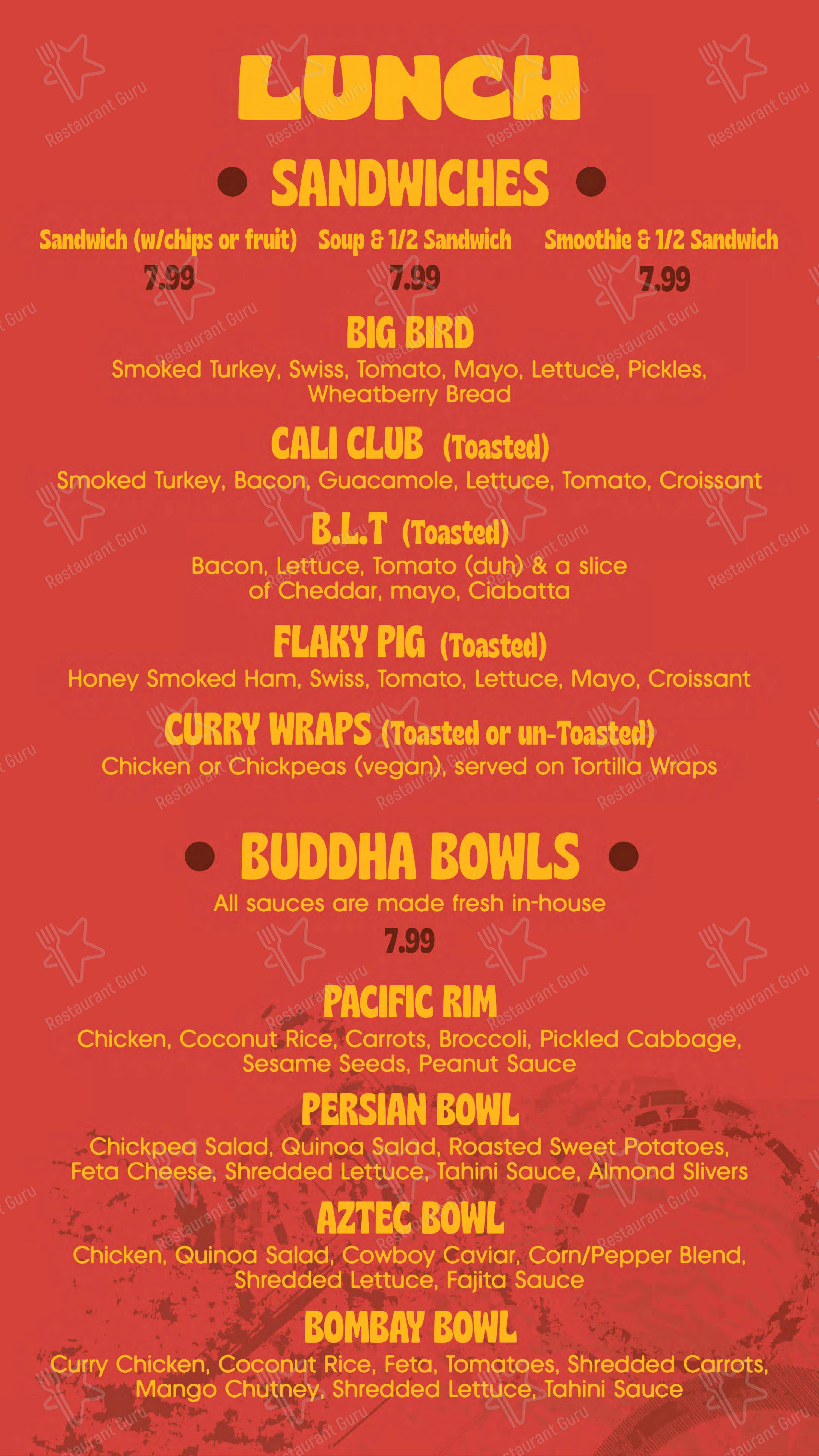 Menu at Mudhouse Coffee Springfield cafe, Springfield, 323 South Ave