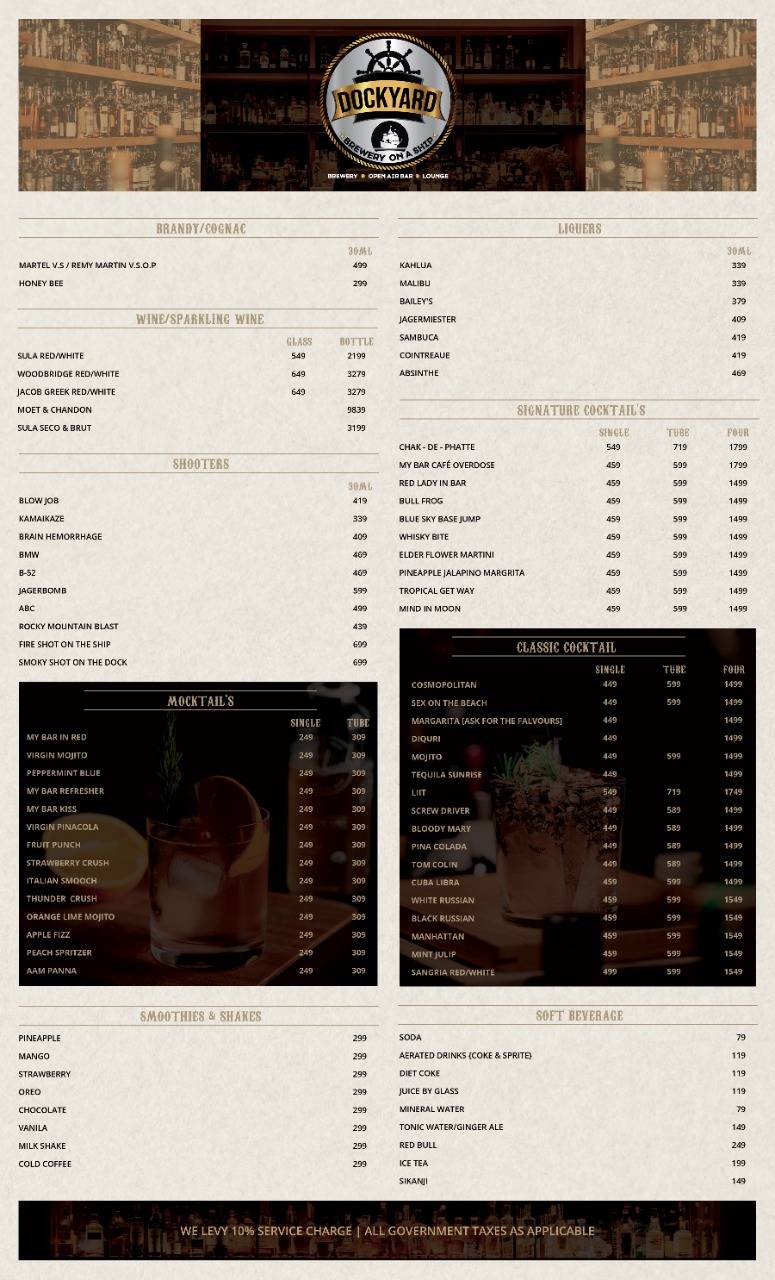 Menu at My Bar Headquarters, Gurugram