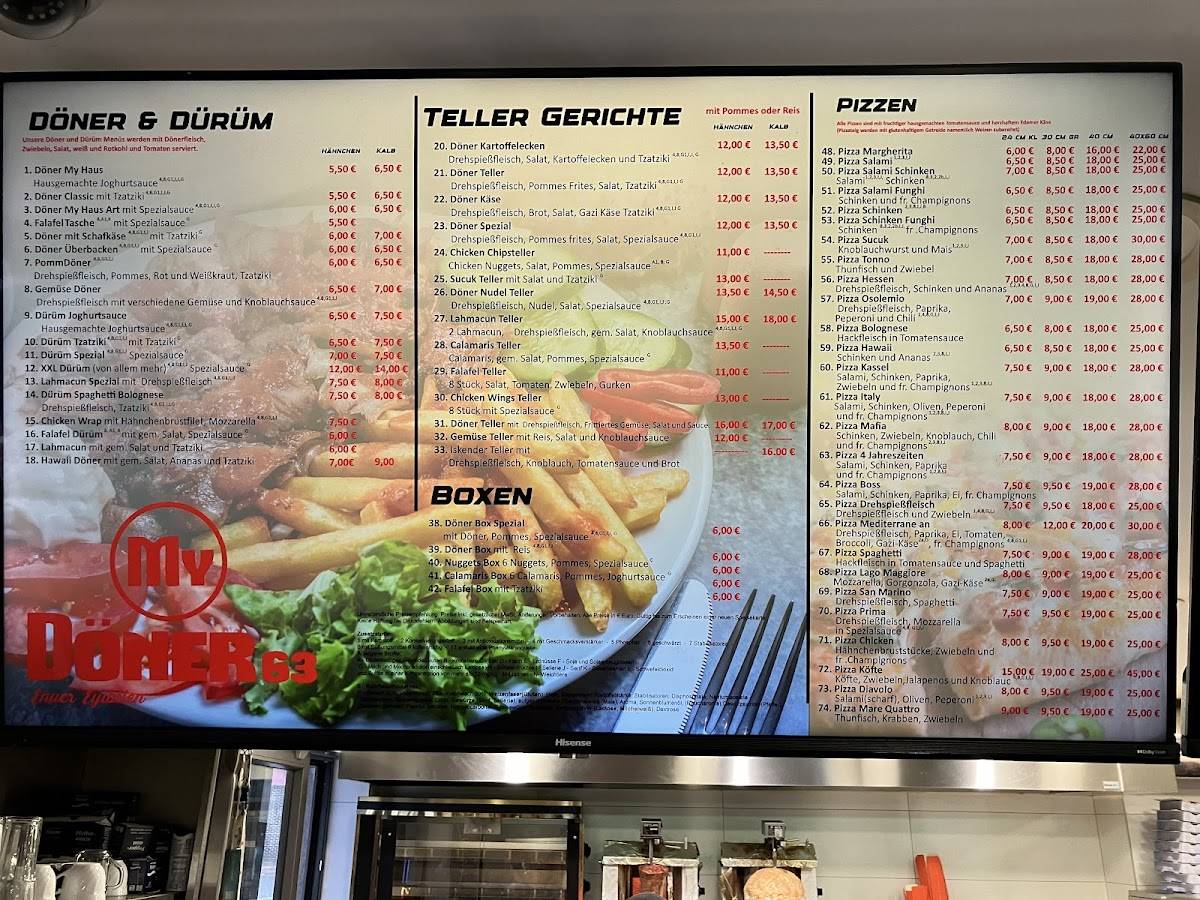 Menu at My Döner 63 restaurant, Kassel
