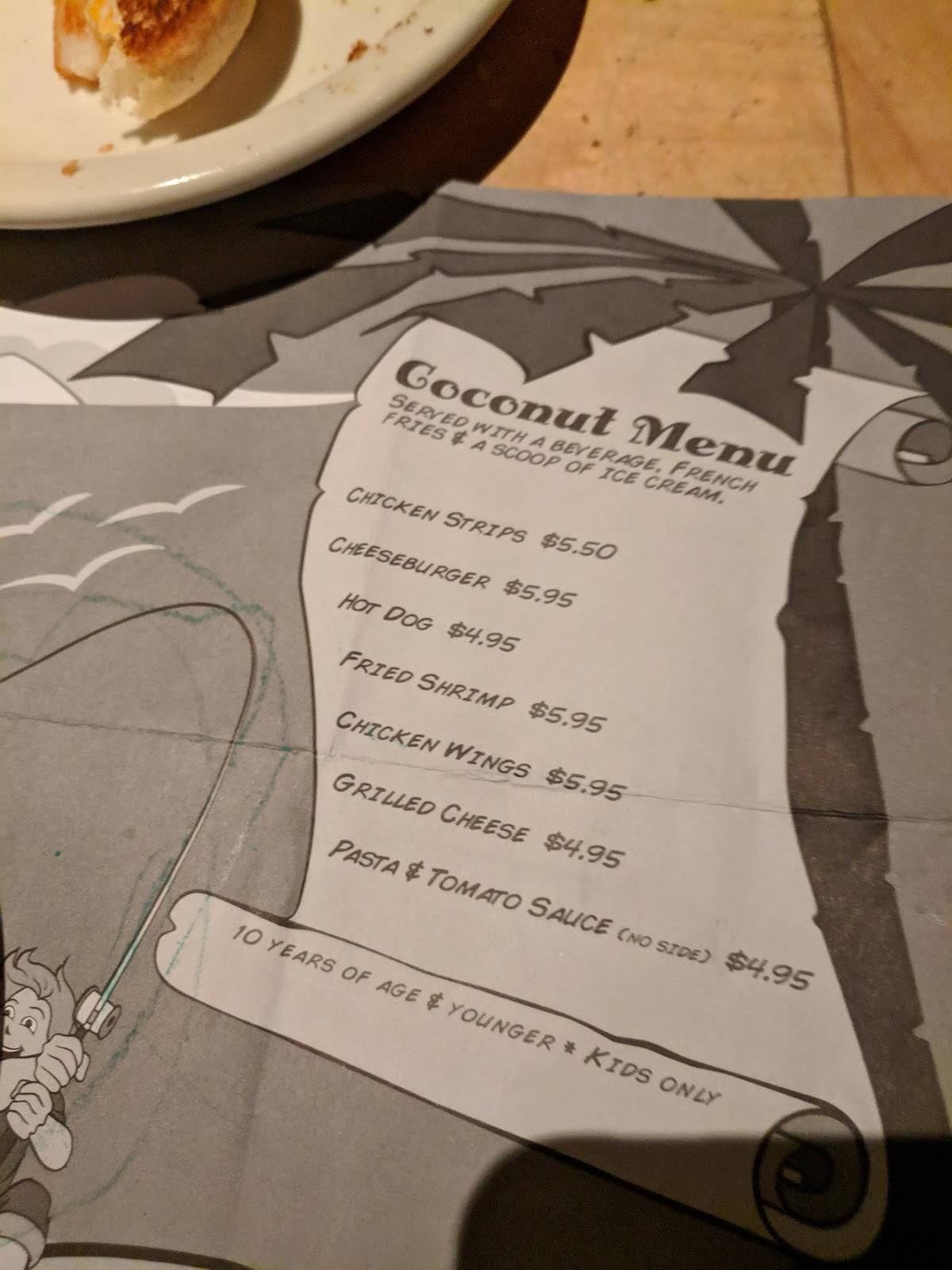 Menu at California Dreaming pub & bar, Myrtle Beach, N Kings Hwy