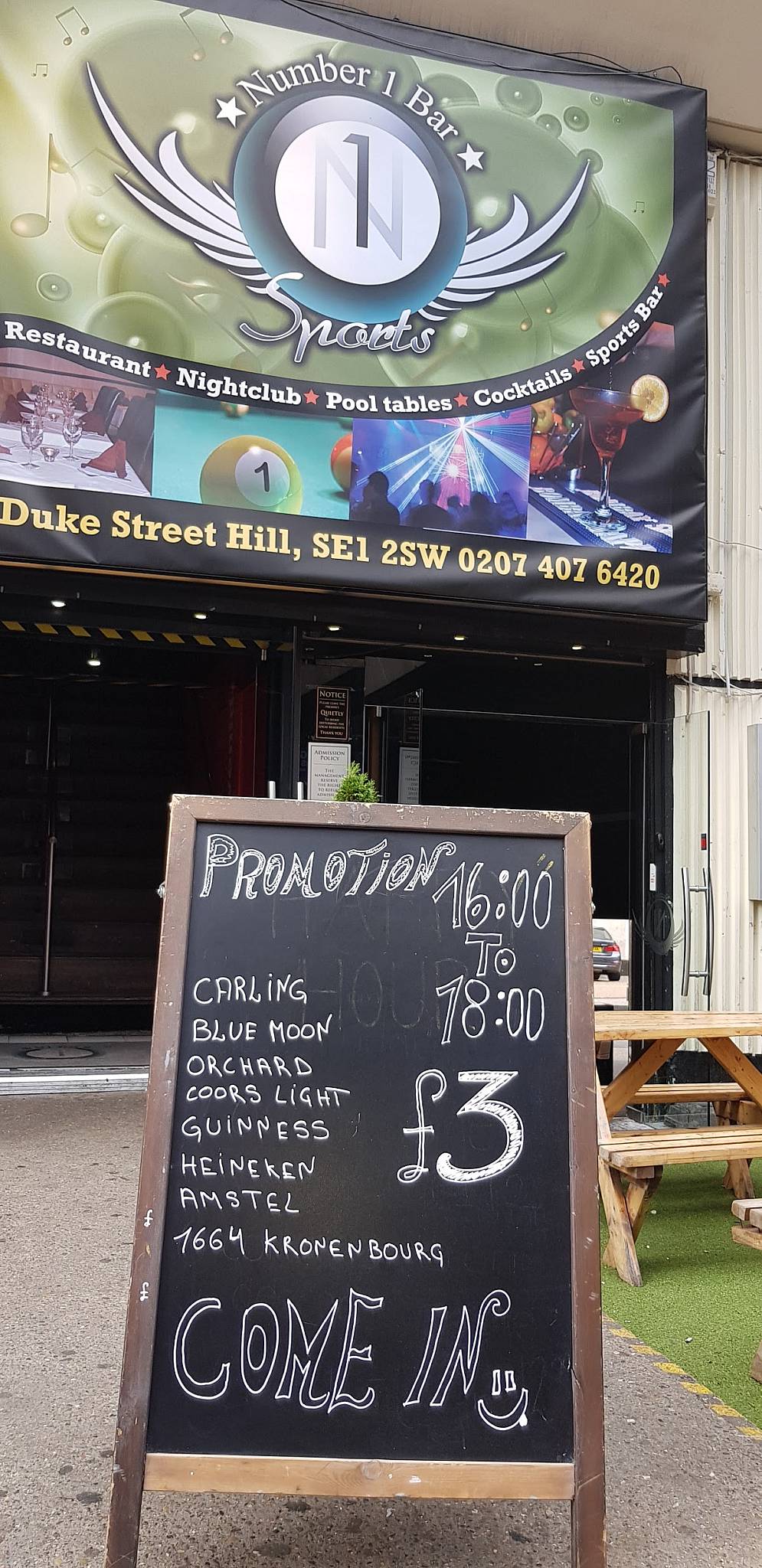Menu at N1 Bar - London Bridge, London, 1 Duke St Hill