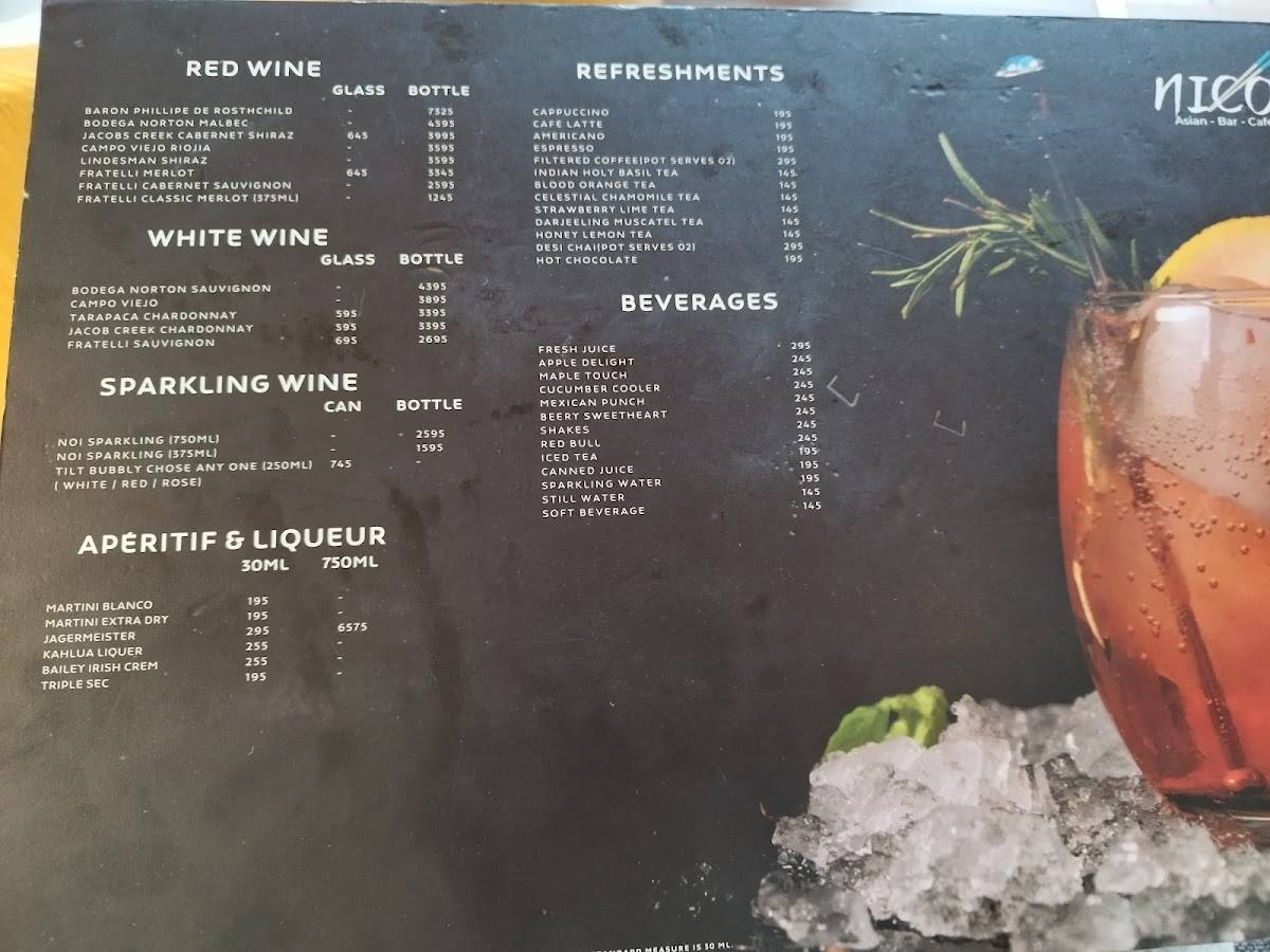 Menu at NICO ASIAN BAR & CAFE- Asian cuisine restaurant in Chennai ...