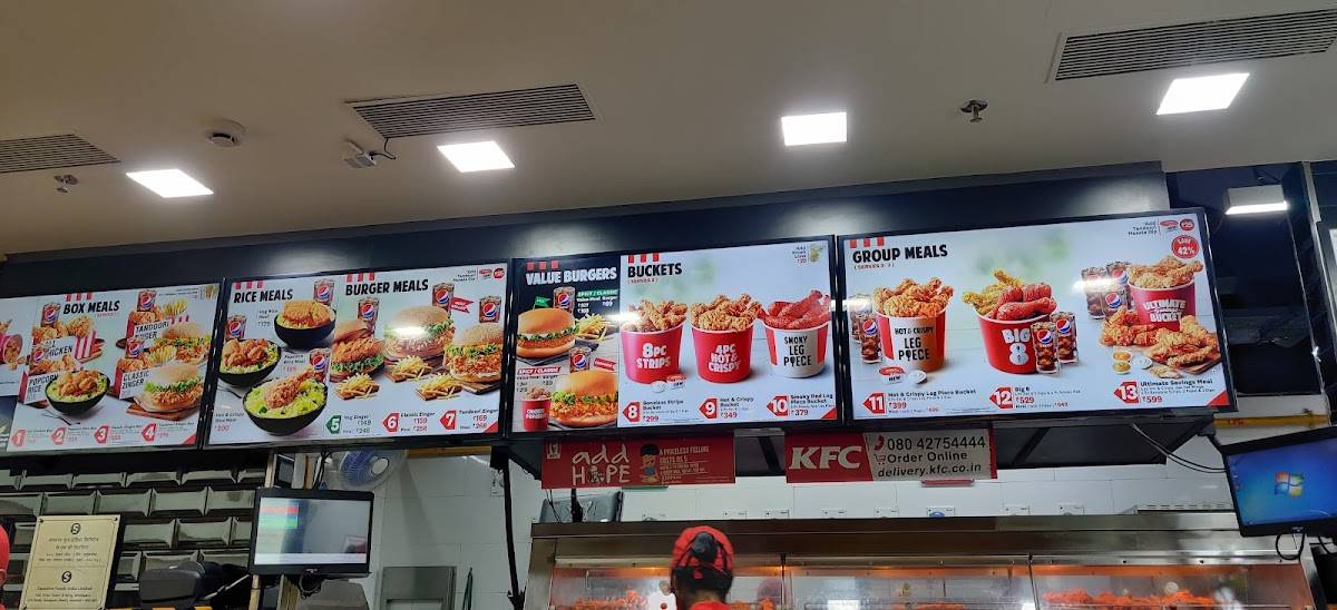 Menu at KFC, Nagpur, SN FC 12 & 13