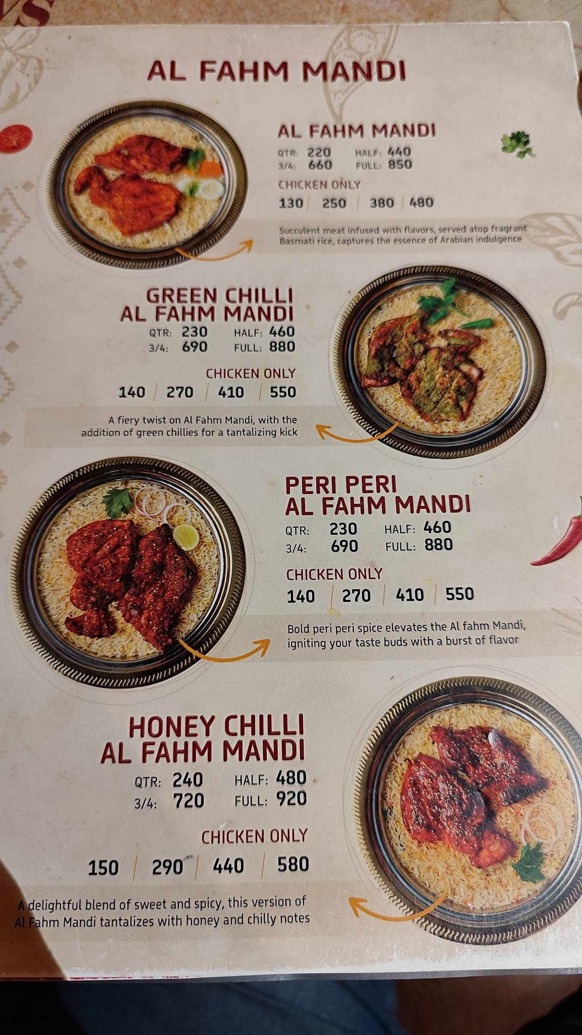 Menu at Nahdi Mandi Restaurant Bangalore, Bengaluru