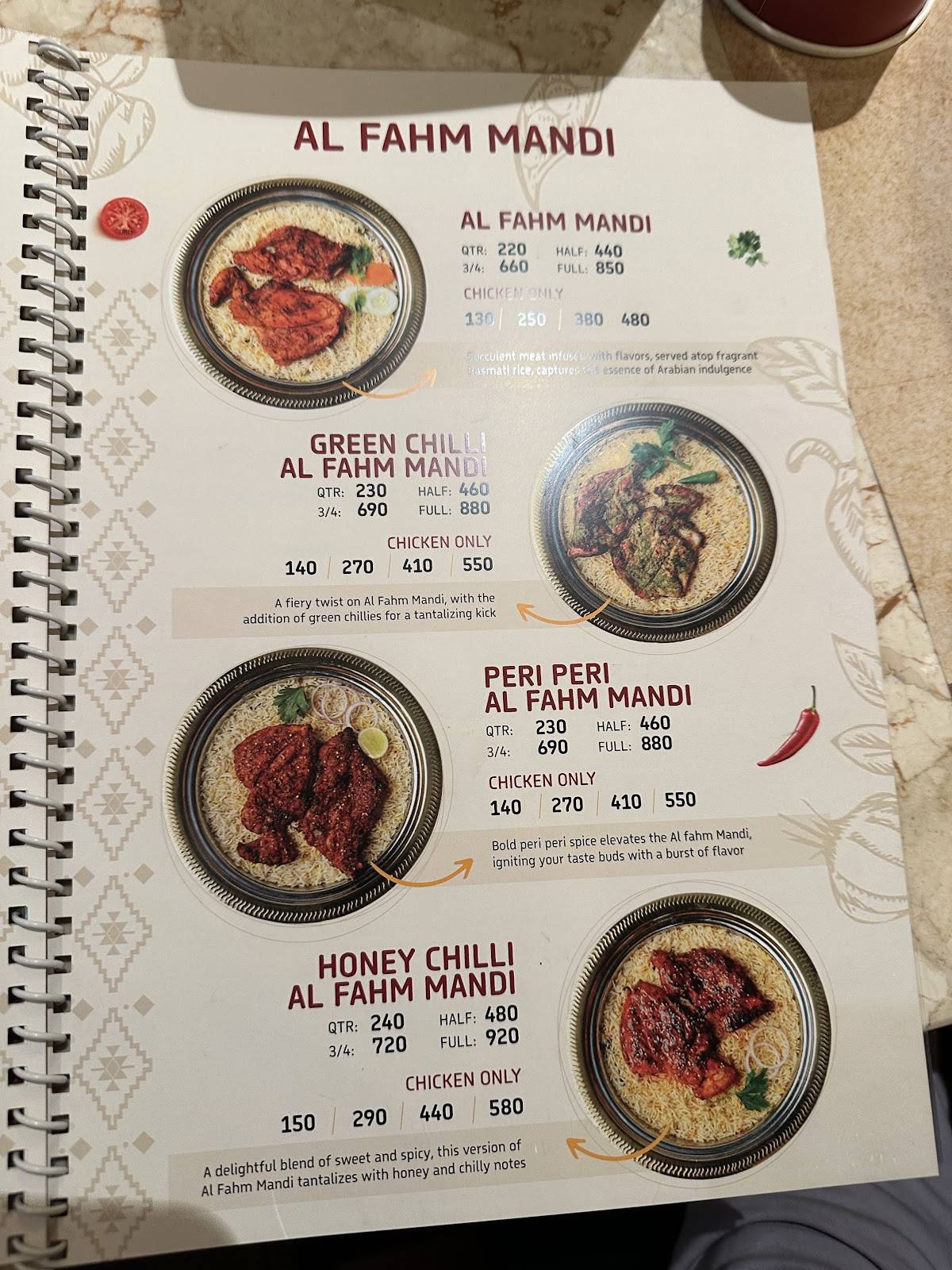 Menu at Nahdi Mandi Restaurant, Bengaluru