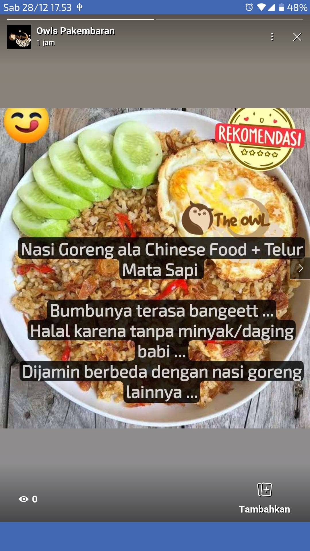 Menu at Nasi Goreng dan Indomie Pedas The Owl, Denpasar restaurant ...