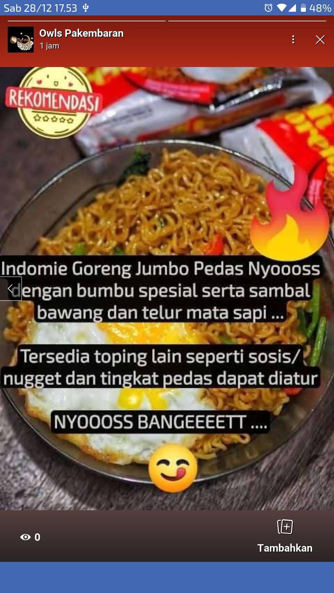 Menu at Nasi Goreng dan Indomie Pedas The Owl, Denpasar restaurant ...
