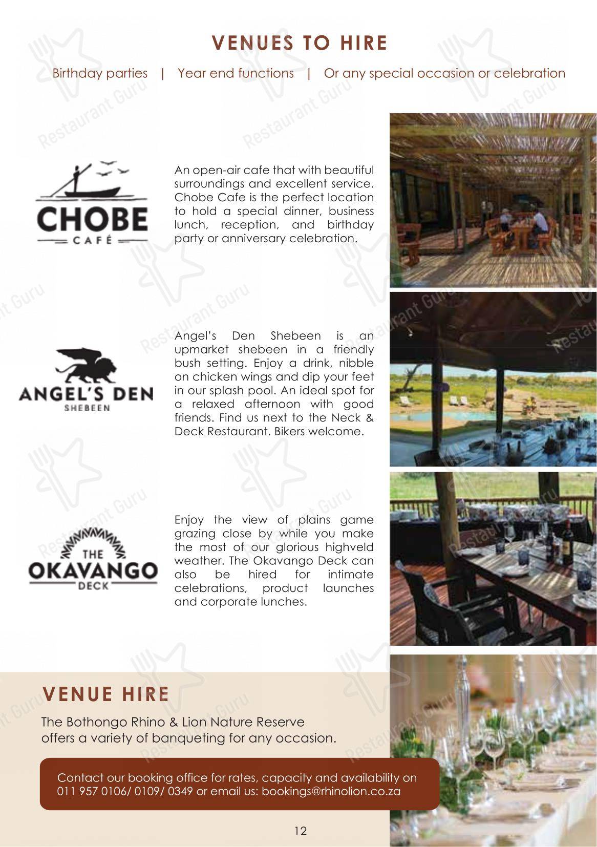 Menu at Neck & Deck Restaurant, Krugersdorp