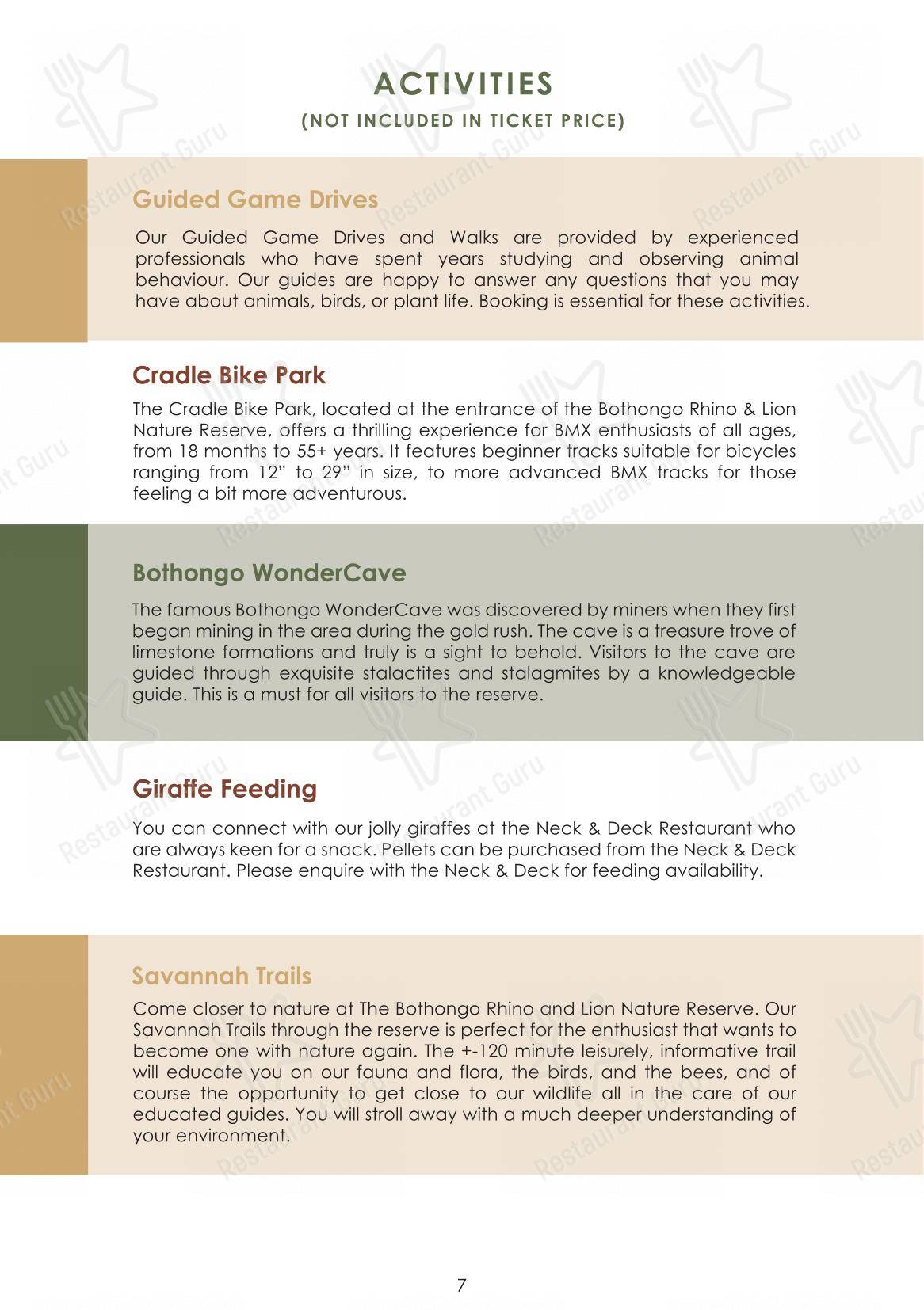 Menu at Neck & Deck Restaurant, Krugersdorp
