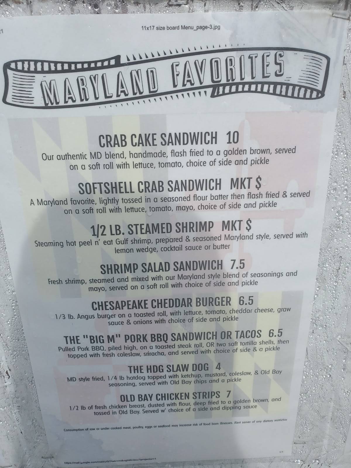 Menu at Old Bay Cafe Trinity, New Port Richey