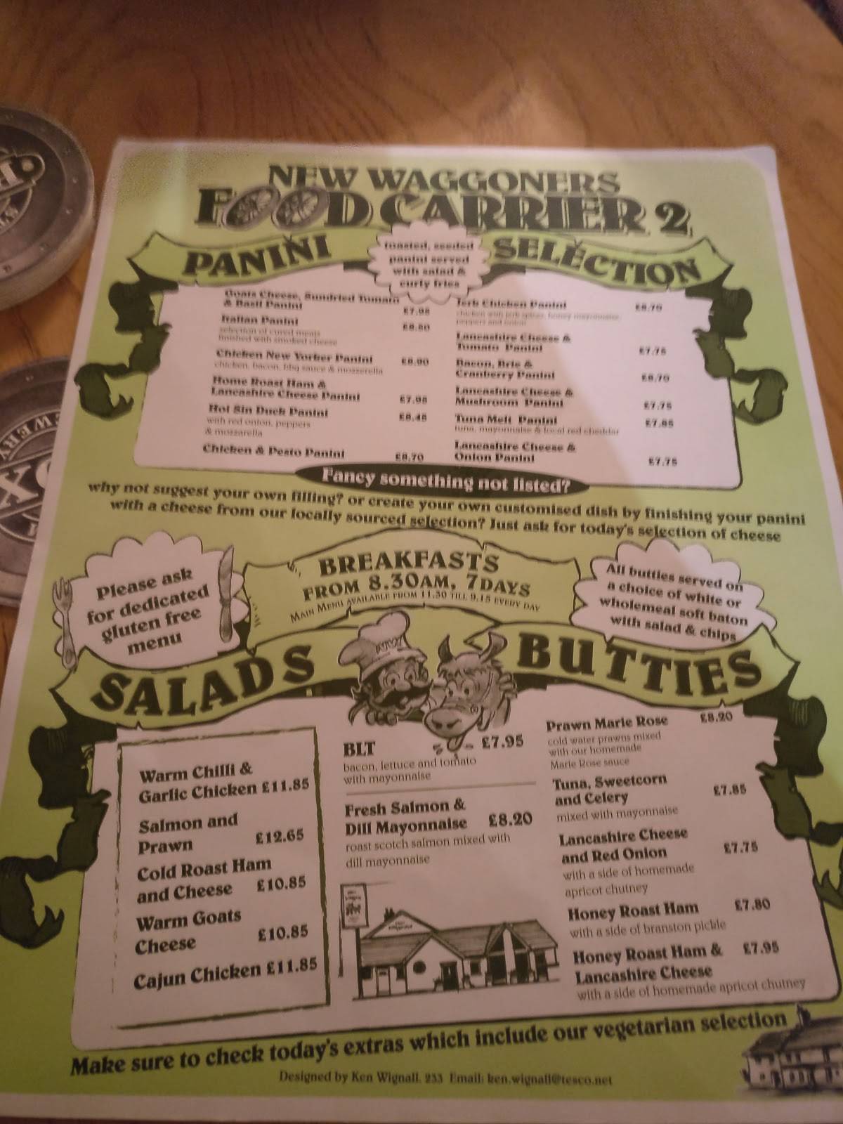 Menu at New Waggoners pub & bar, Burnley, Manchester Road