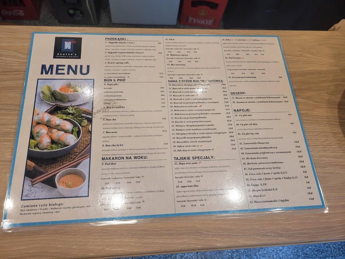 Menu at Nguyen's Vietnamese & Thai Bistro GOCŁAW restaurant, Warsaw