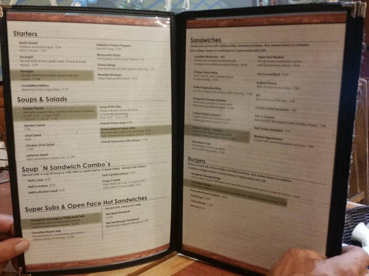Menu at Falls Manor Restaurant, Niagara Falls