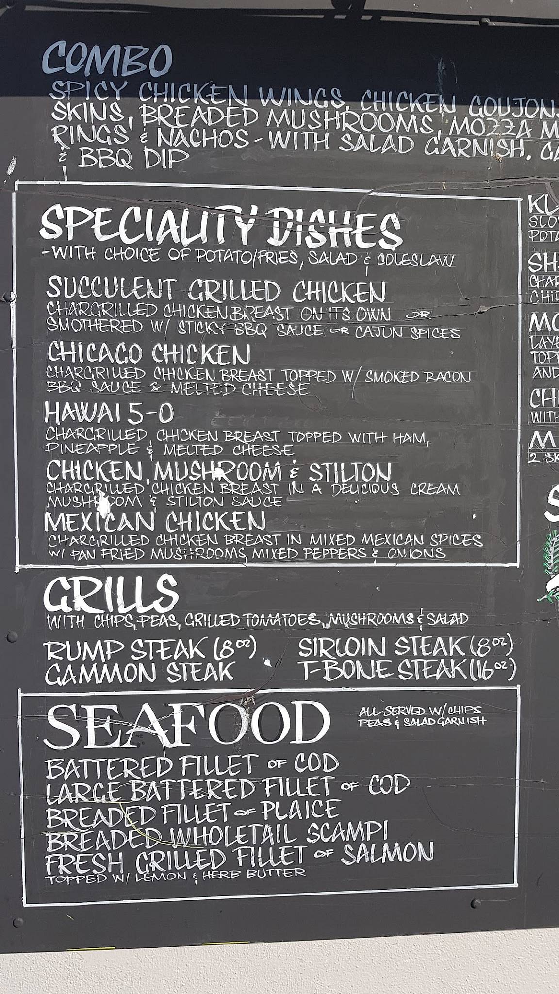 Menu at Nick's Fish Grill & Dessert pub & bar, Weston-super-Mare