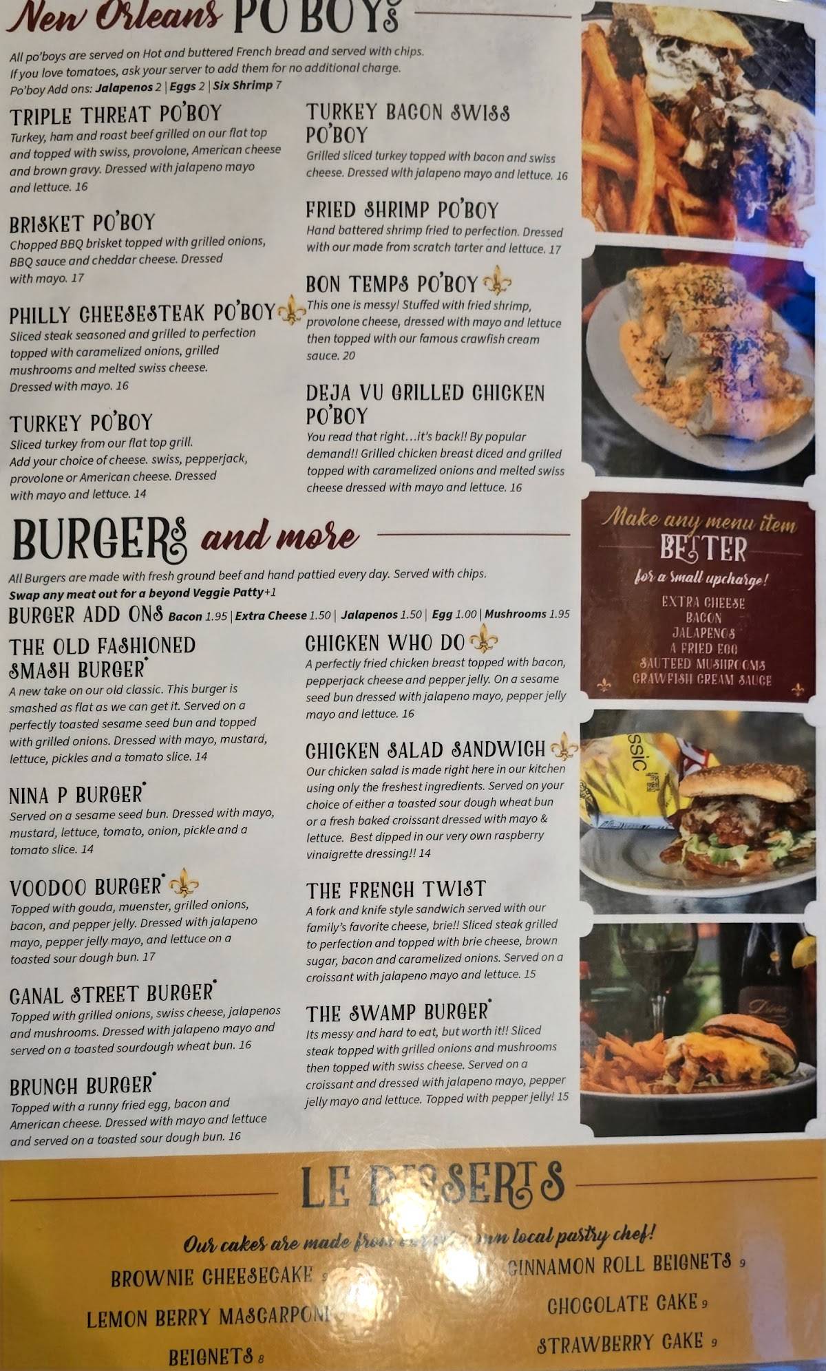 Menu at Nina-P's Cafe, Lake Charles