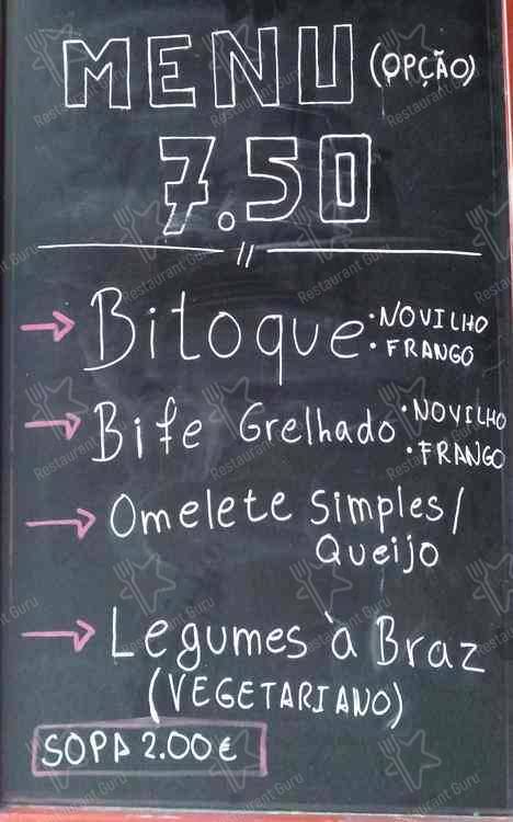Menu at No Ponto restaurant, Lisbon, Rua Fradesso da Silveira 4 Loja B