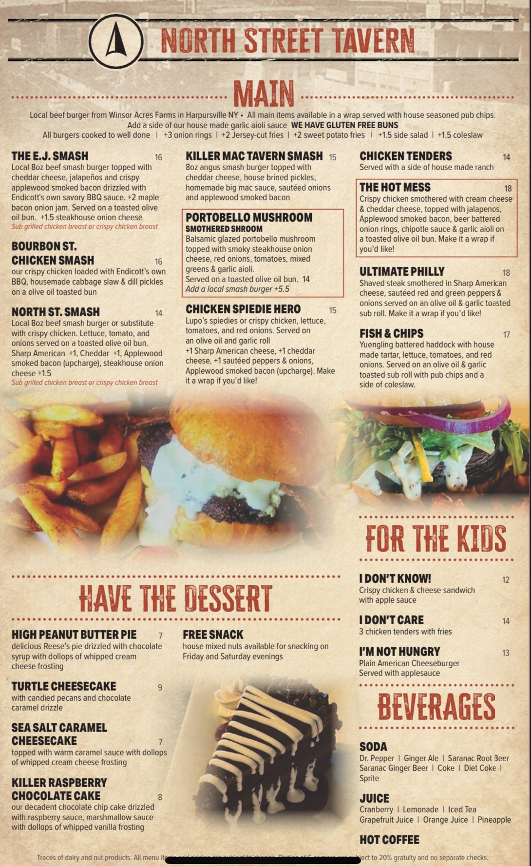 Menu at North Street Tavern pub & bar, Endicott