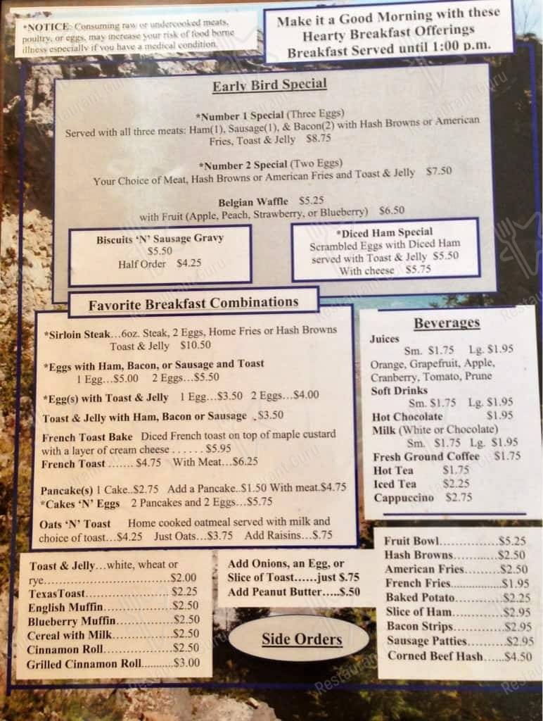 Menu at Northern Lights Restaurant, Saint Ignace