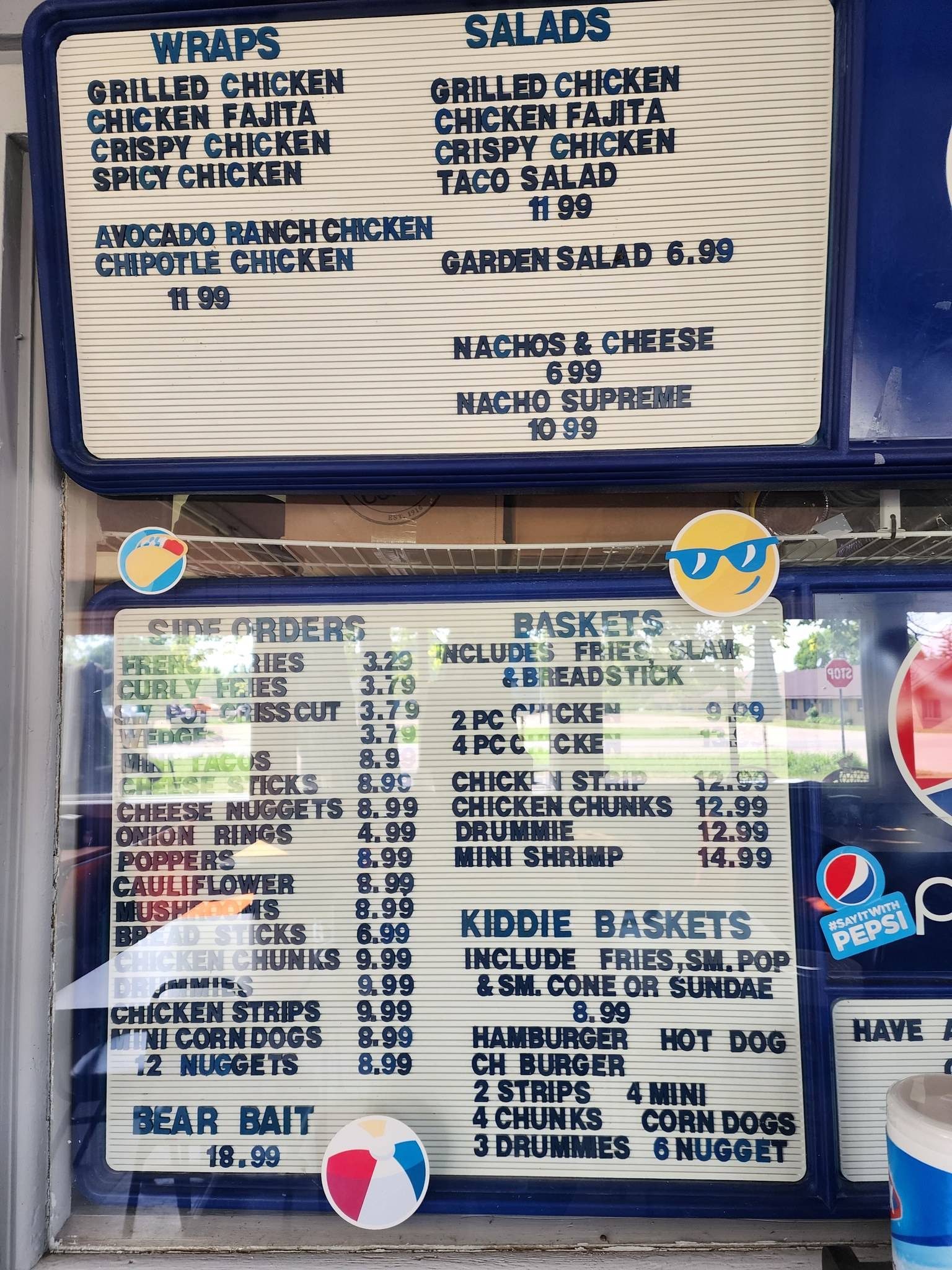 Menu at Black Bear Drive Inn restaurant, Northome