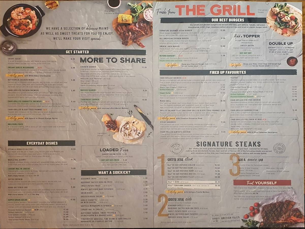 Menu at Nottingham Knight pub & bar, Nottingham