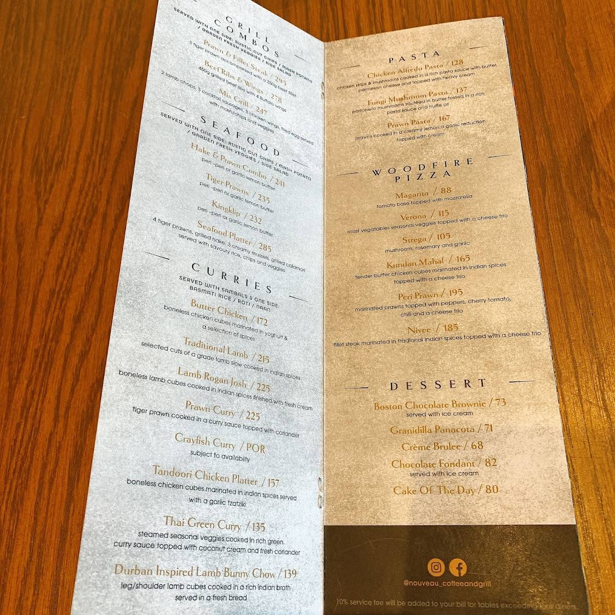 Menu at Nouveau Coffee & Grill - Century City restaurant, Cape Town