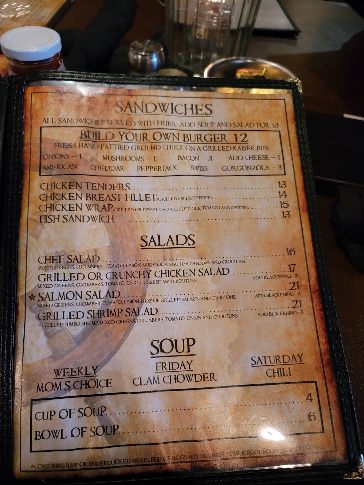 Menu at Nueske's at Gulliver's Landing steakhouse, Wausau