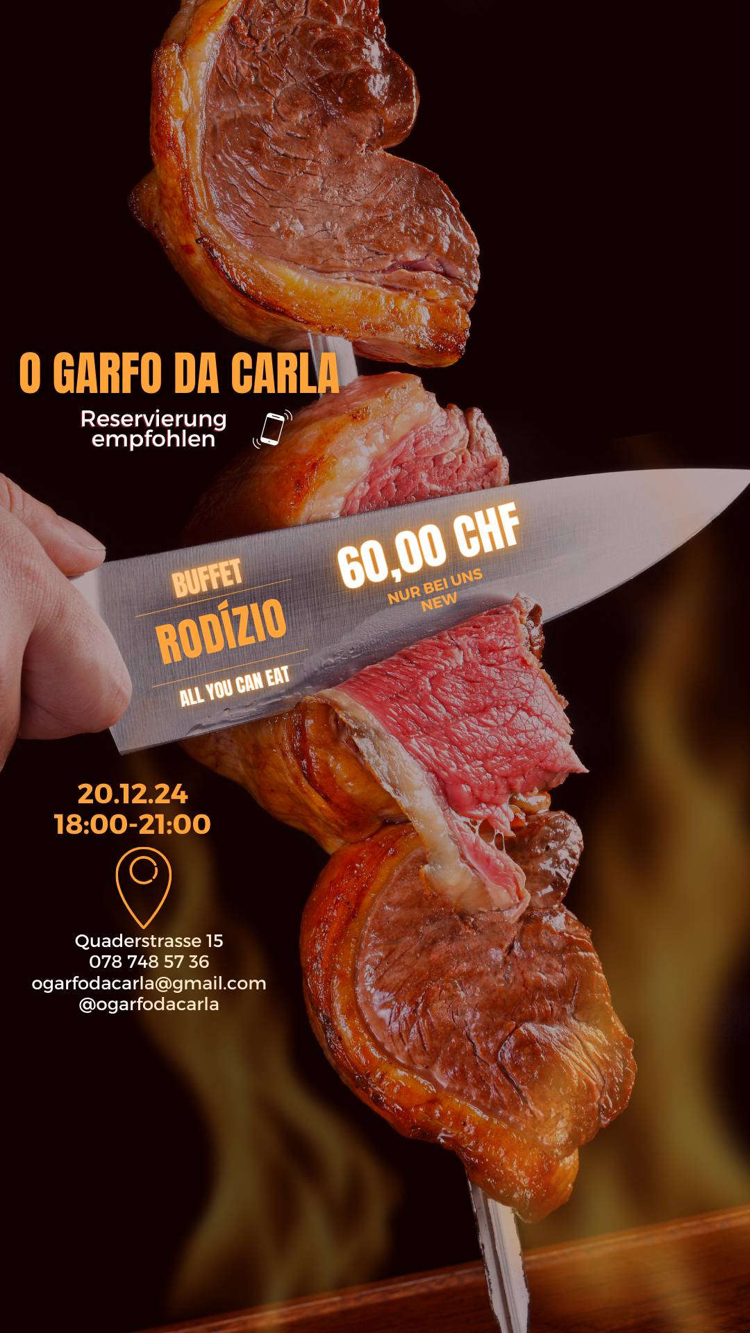 Speisekarte von O Garfo da Carla, Chur