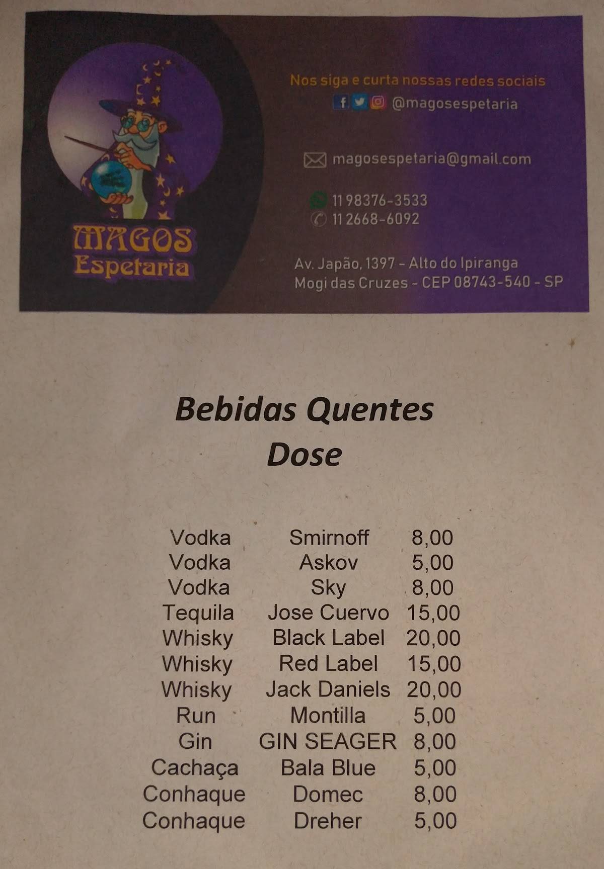 Menu em O Sócio Bar e Espetaria, Mogi das Cruzes