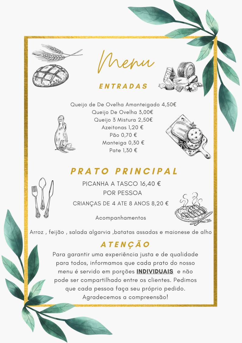 Menu at O Tasco restaurant, Carnaxide, R. 5 de Outubro 41B
