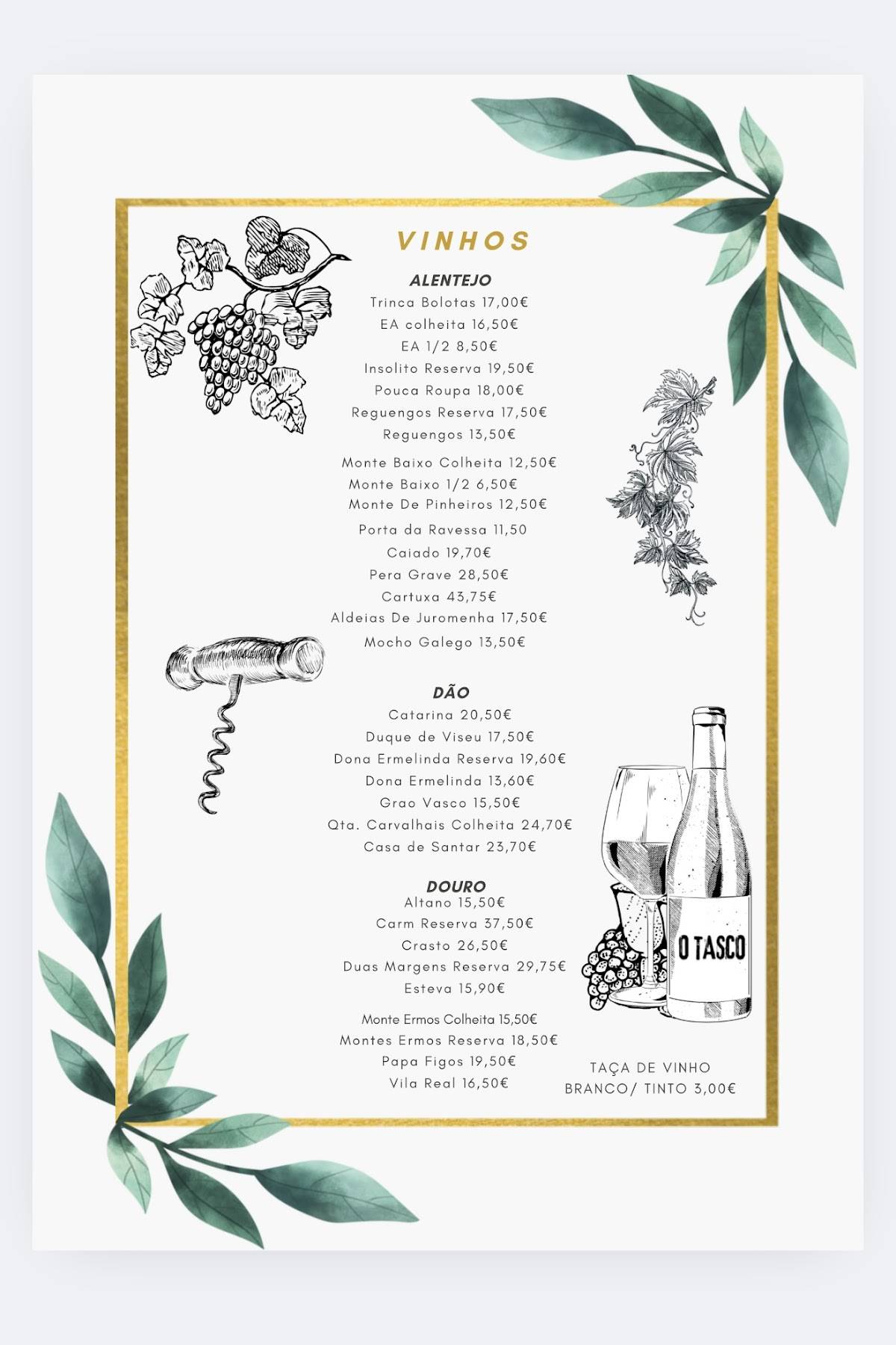 Menu at O Tasco restaurant, Carnaxide, R. 5 de Outubro 41B