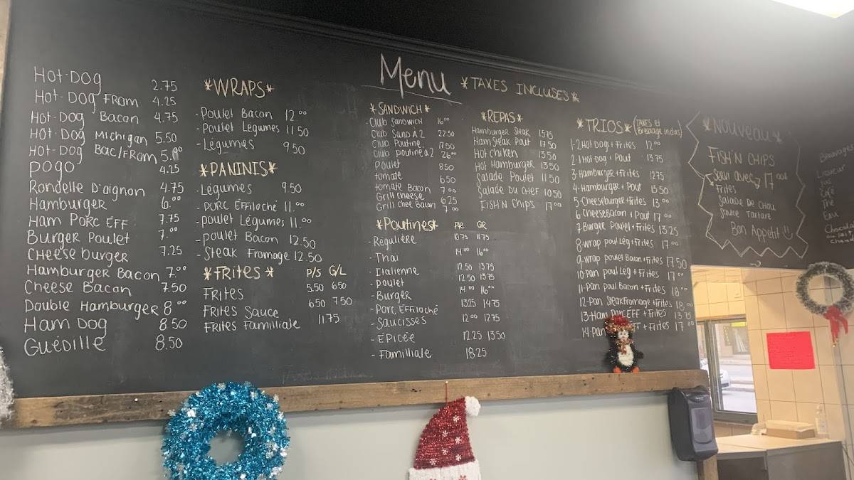 Menu at O'Frites fast food, Lachute