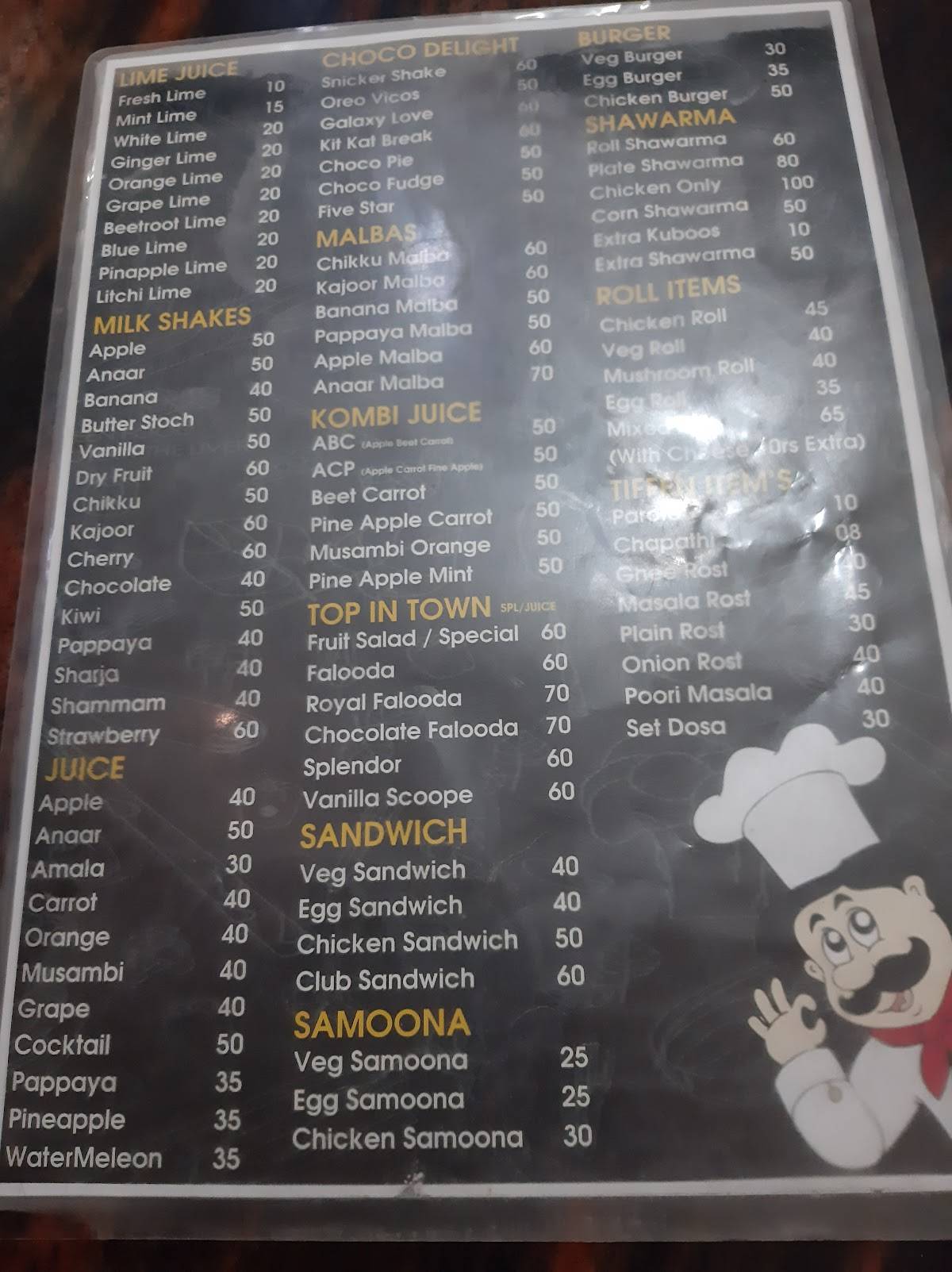 Menu at Orzo Restaurent Mr Ashraf K M, Bengaluru