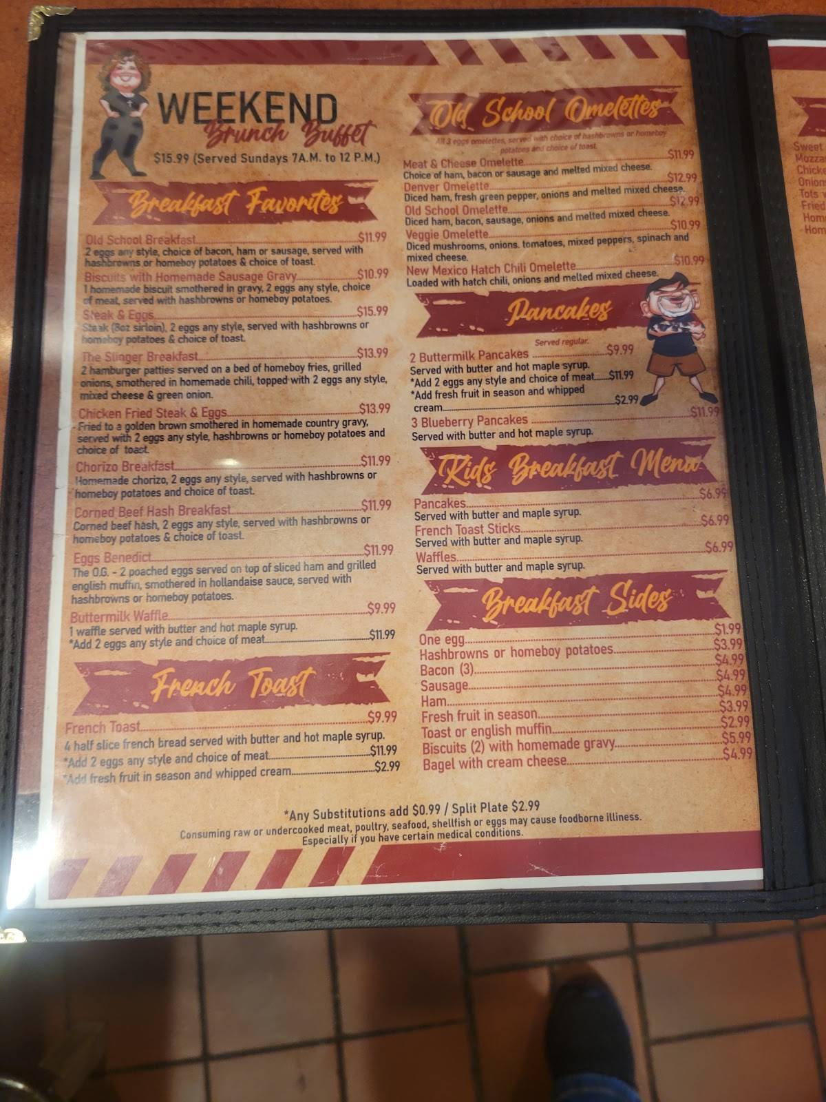 Menu at OSG Cafe, Mesa, E Main St