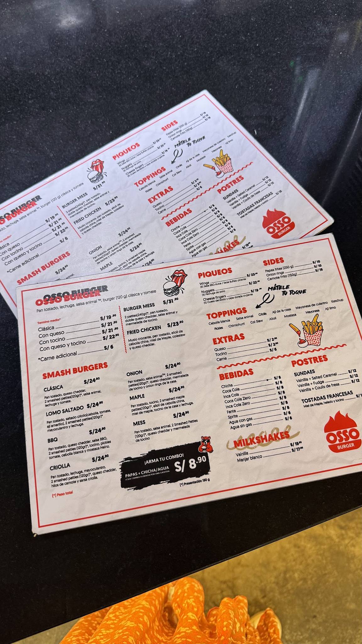 Carta del restaurante OSSO Burger, Jesus Maria