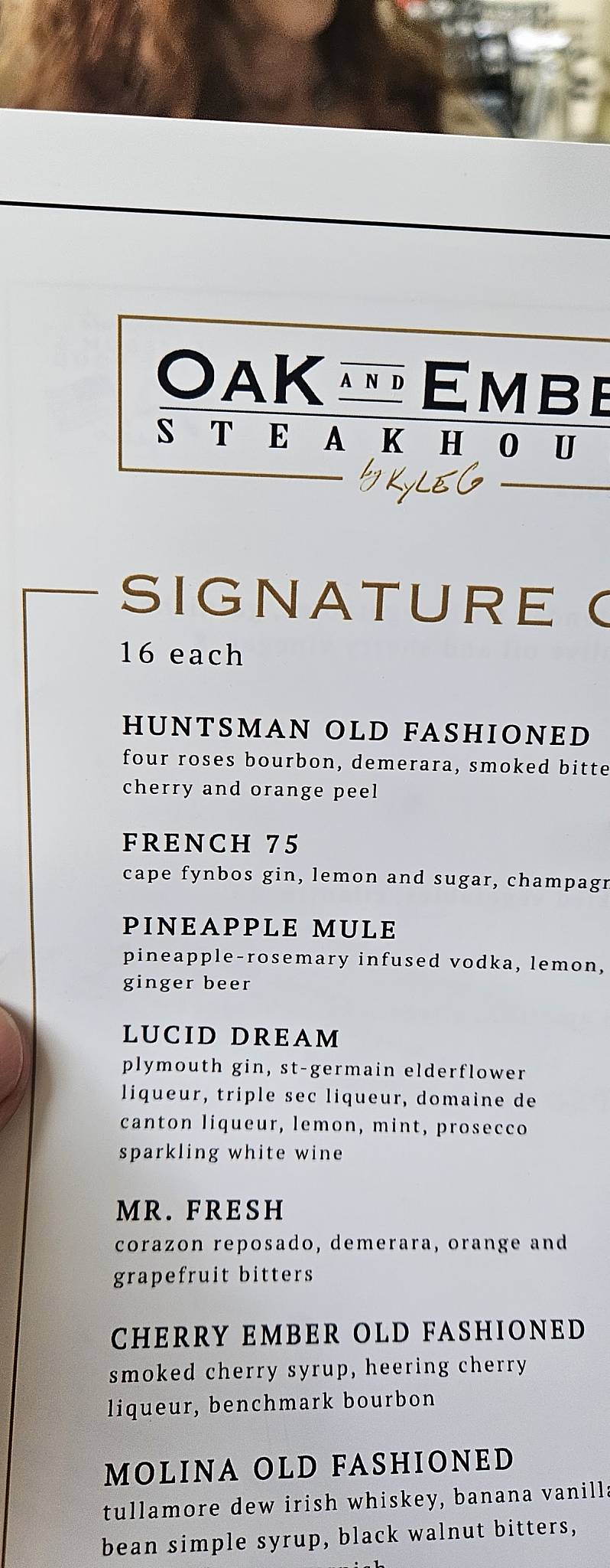 Menu at Oak And Ember Steakhouse, Port St. Lucie