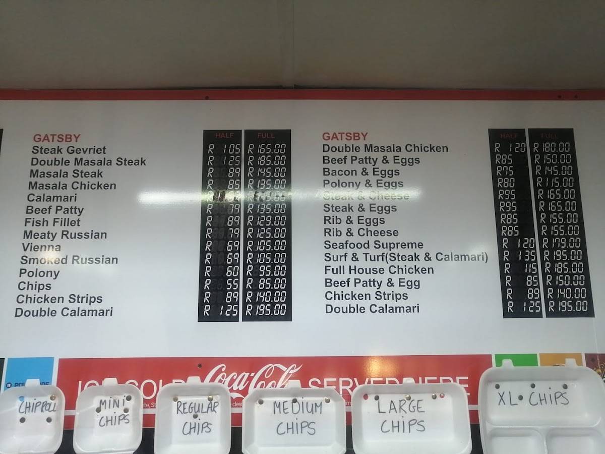 Menu at Ocean Fresh Fisheries Kraaifontein restaurant, Cape Town