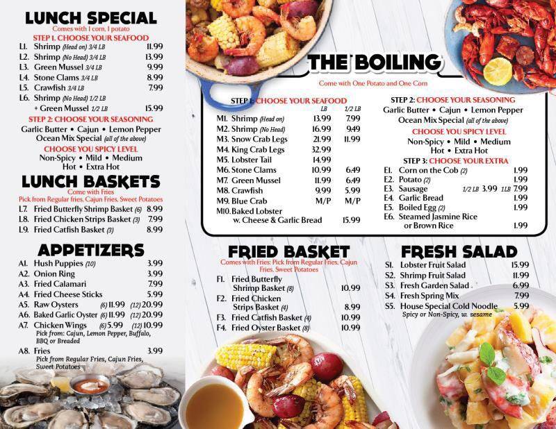Menu at Ocean Taste desserts, Edmond